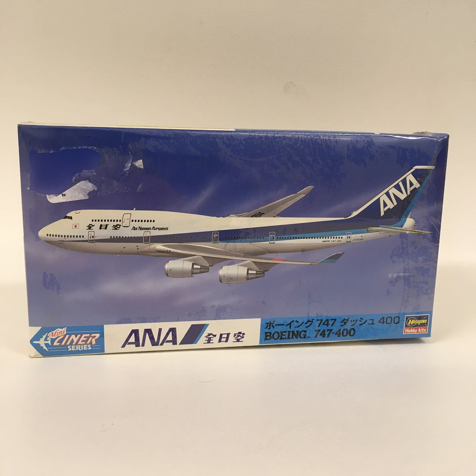 Hasegawa 1:400 Mini Liner ANA All Nippon Airways Boeing 747-400 Plane ...