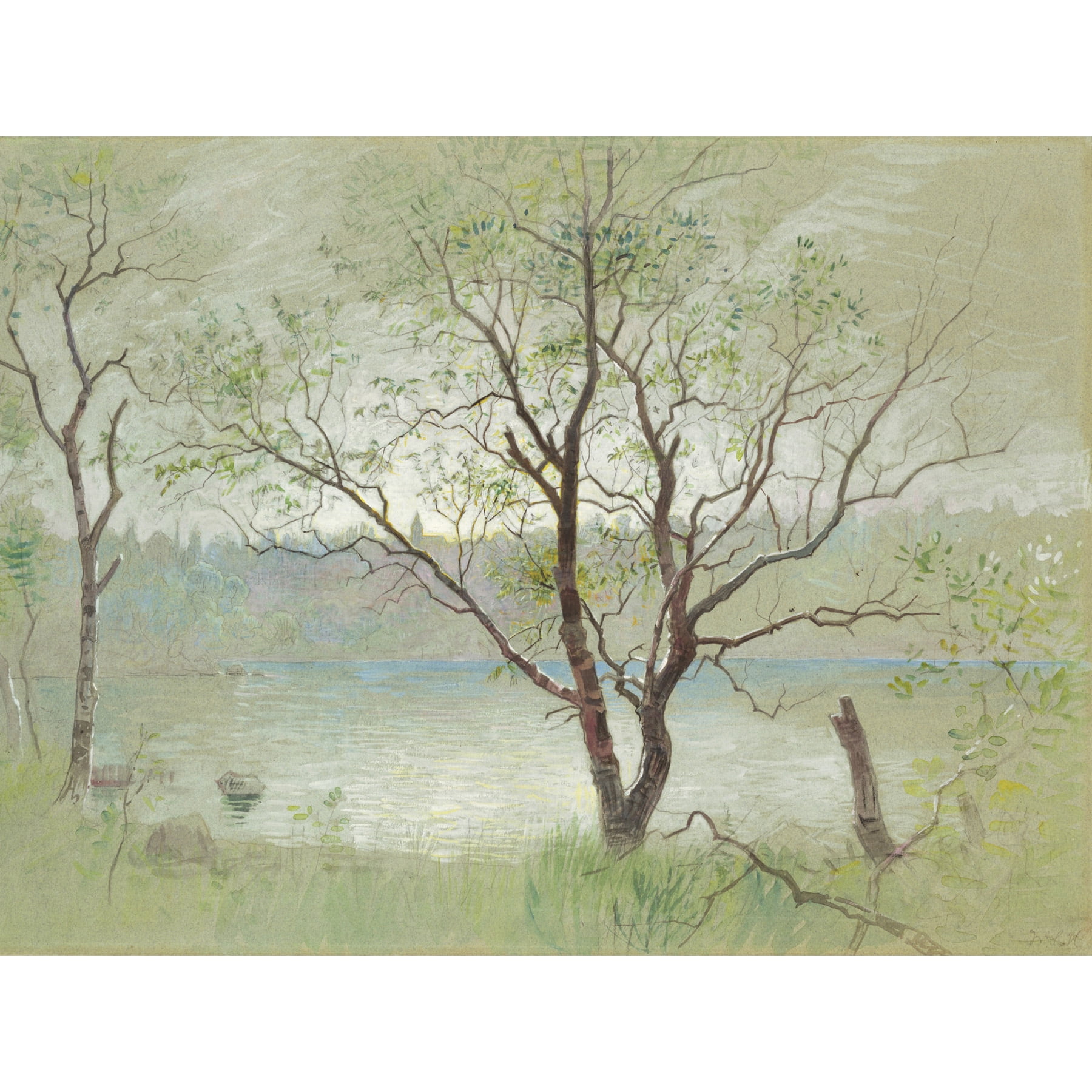 Haseltine Ubersee Bavaria Landscape Painting Extra Large Art Print Wall ...