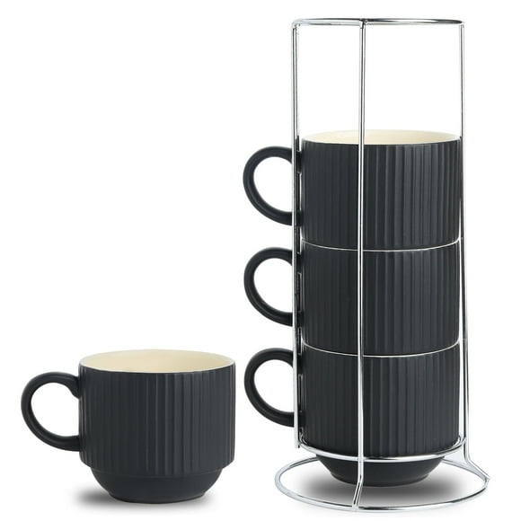 Stackable Coffee Mugs With Rack