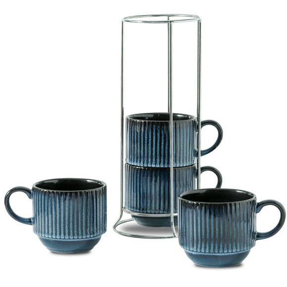 Stackable Coffee Mugs With Rack