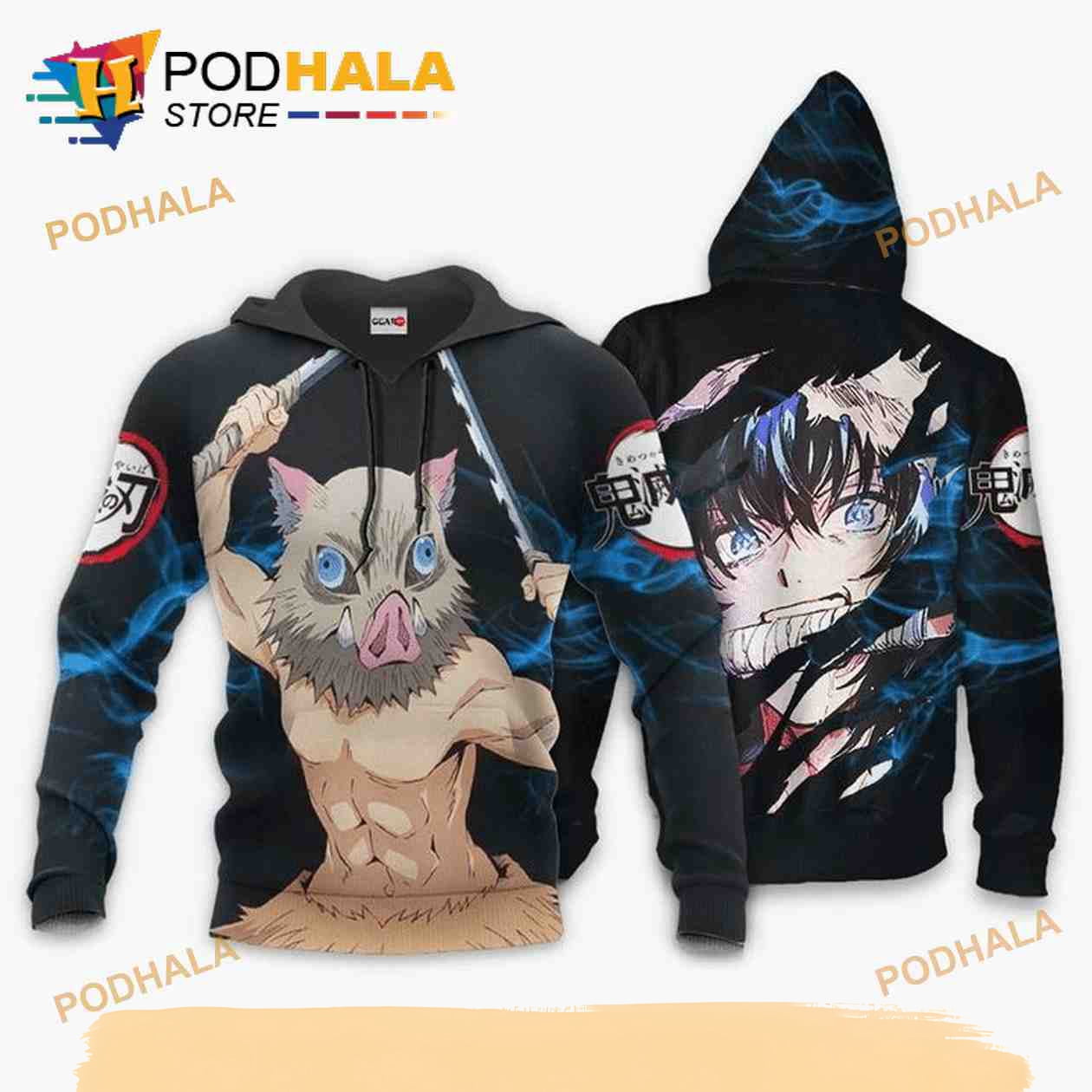 Hashibira Inosuke Anime Manga Demon Slayer Kimetsu No Yaiba 3D Hoodie ...
