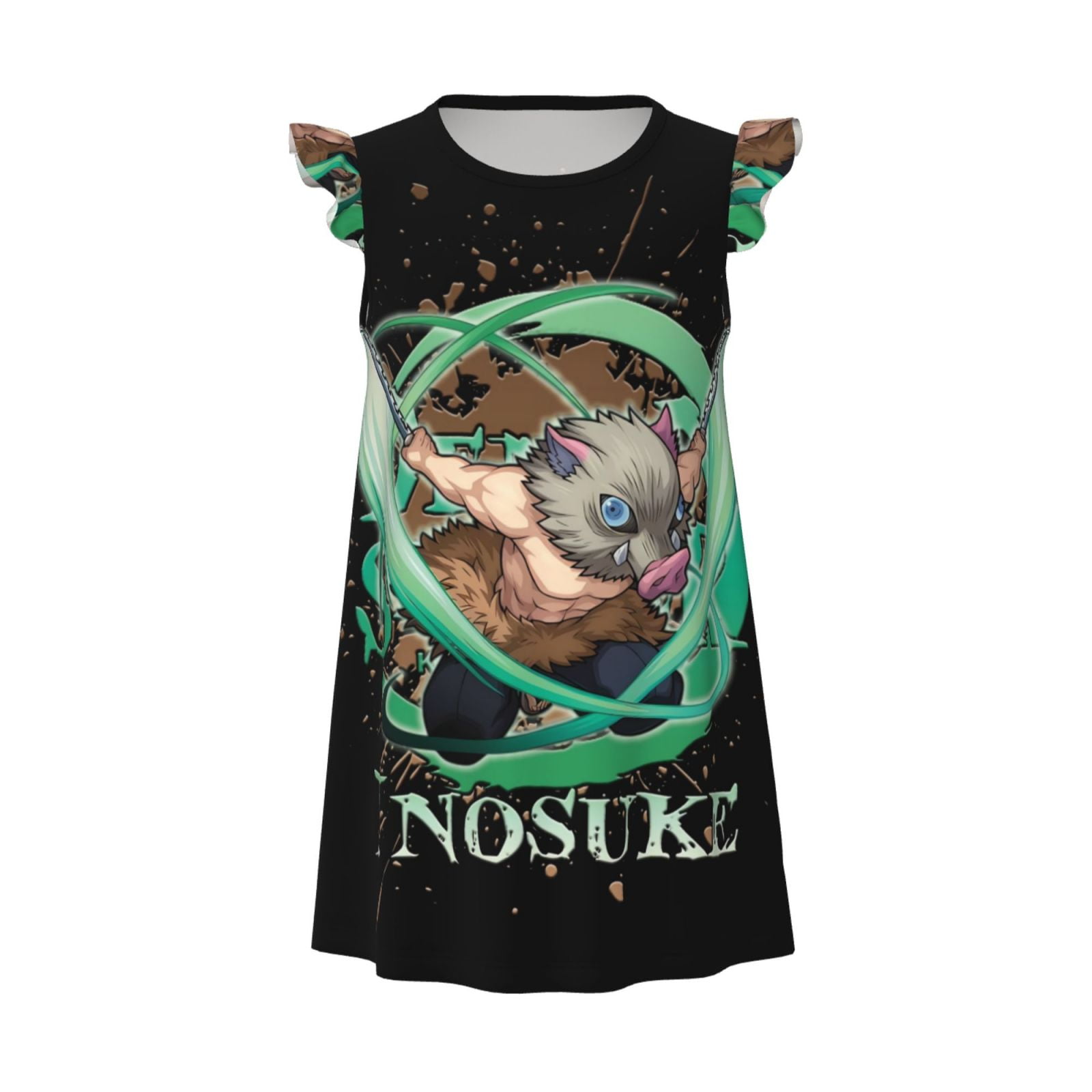 Hashibira Inosuke Little Girls Nightgown Cartoon Flutter Sleeves Night ...