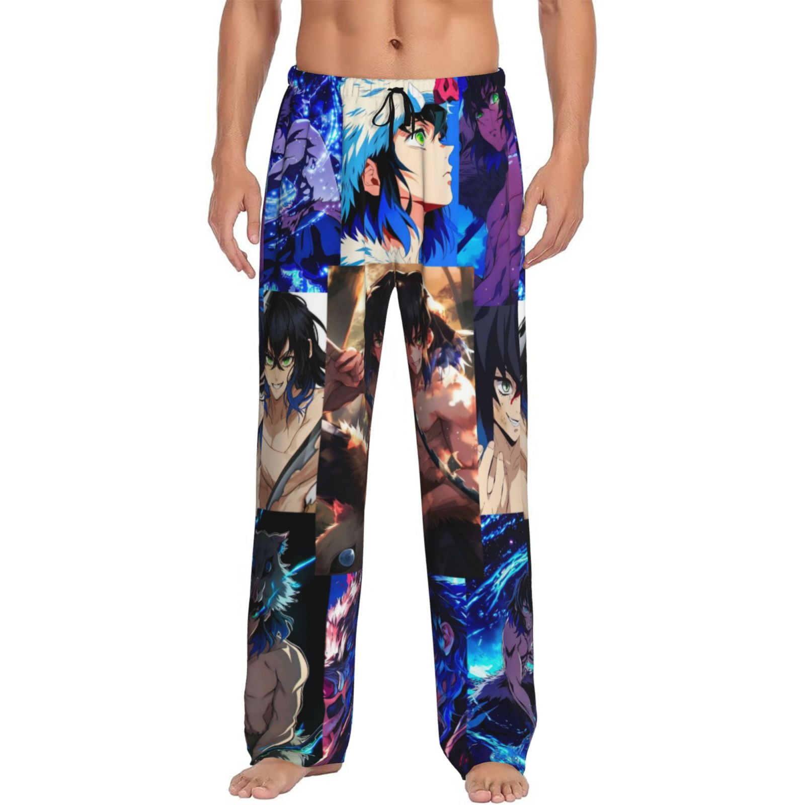 Hashibira Inosuke Men's Pajama Pants Cartoon All Over Print Elastic ...