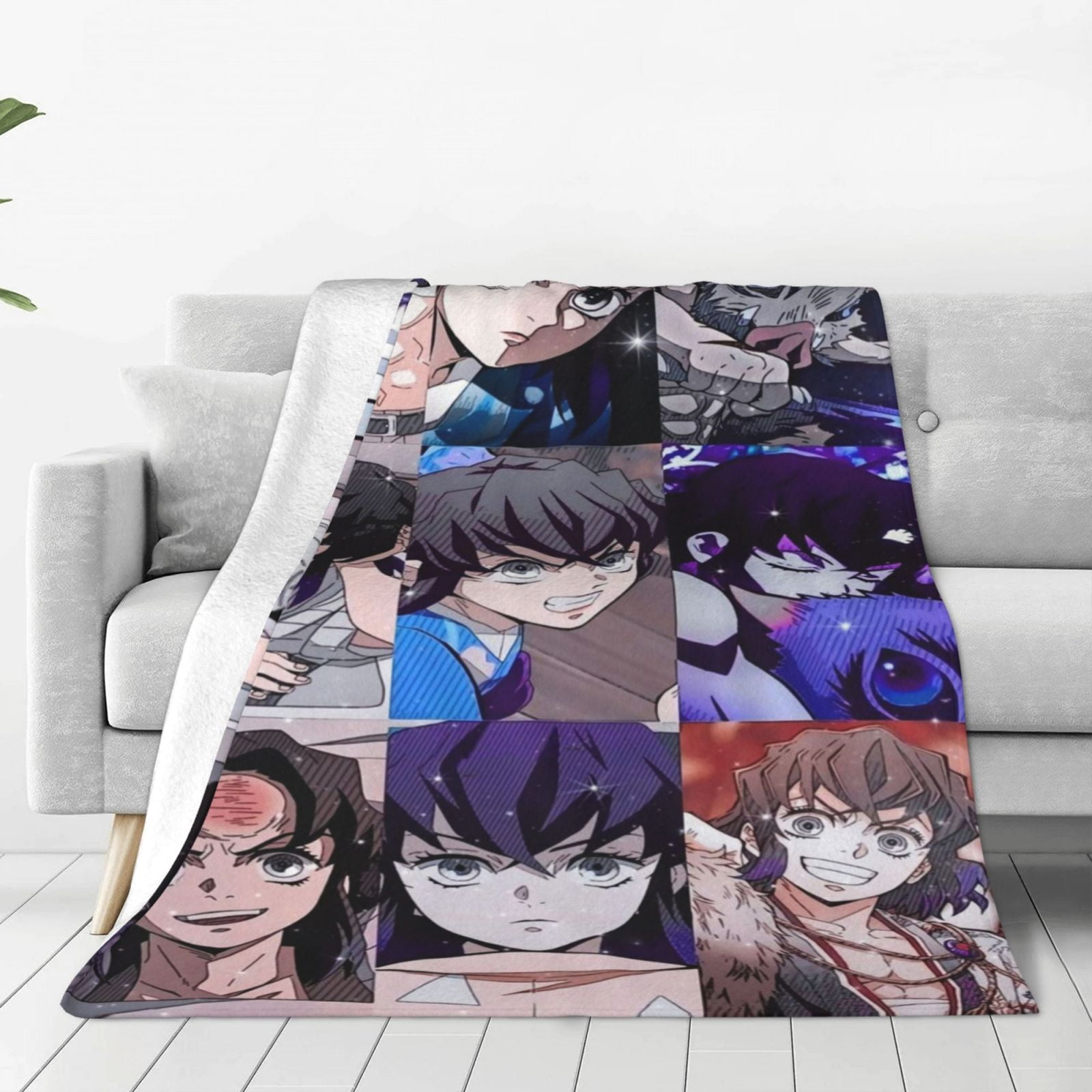 Hashibira Inosuke Soft Cozy Fleece Throw Blanket Plush Lightweight Warm ...