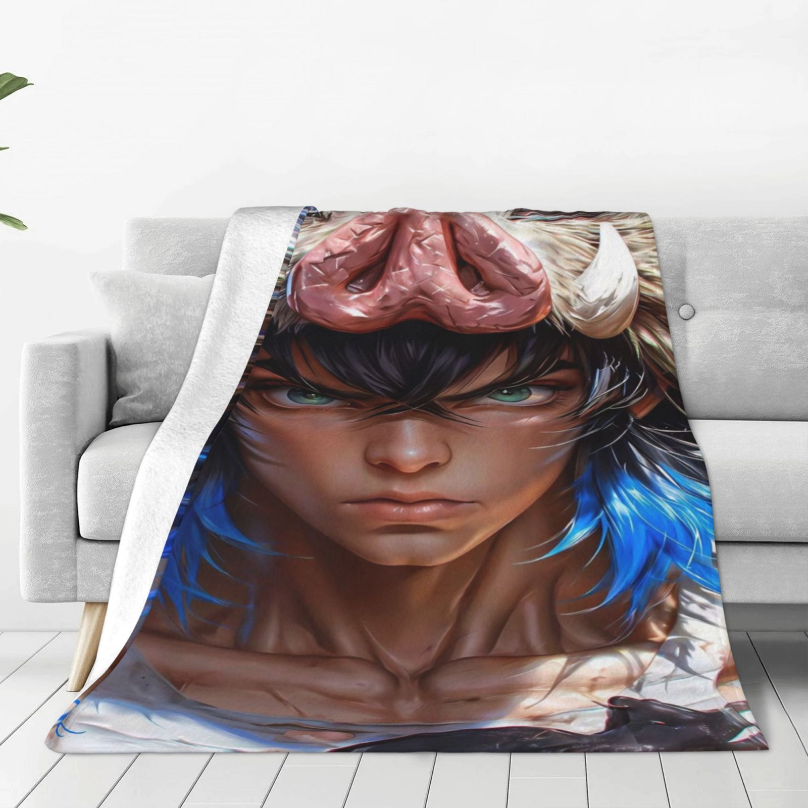 Hashibira Inosuke Soft Cozy Fleece Throw Blanket Plush Lightweight Warm ...