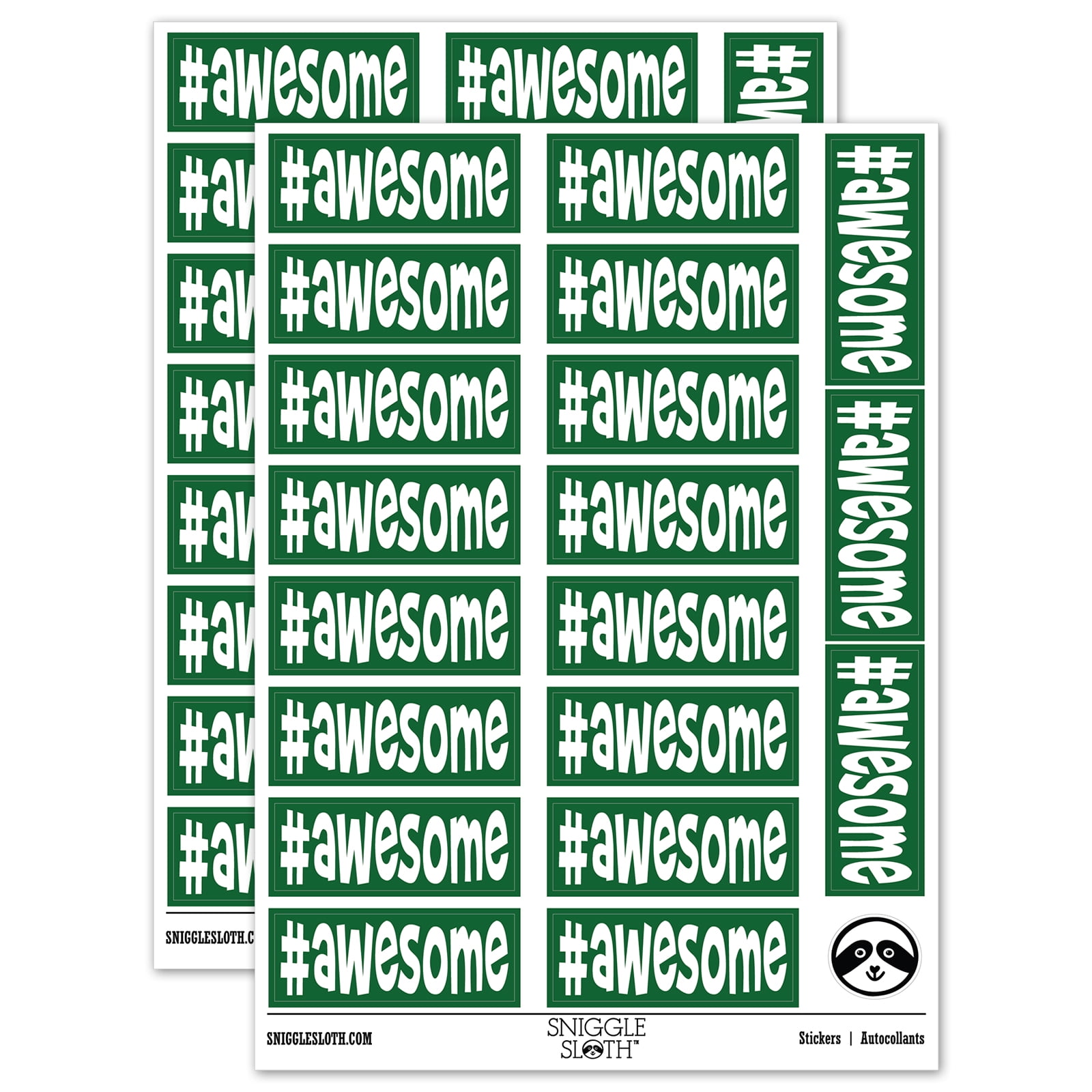 # Hashtag Awesome Teacher Student School Sticker Set - Dark Green ...