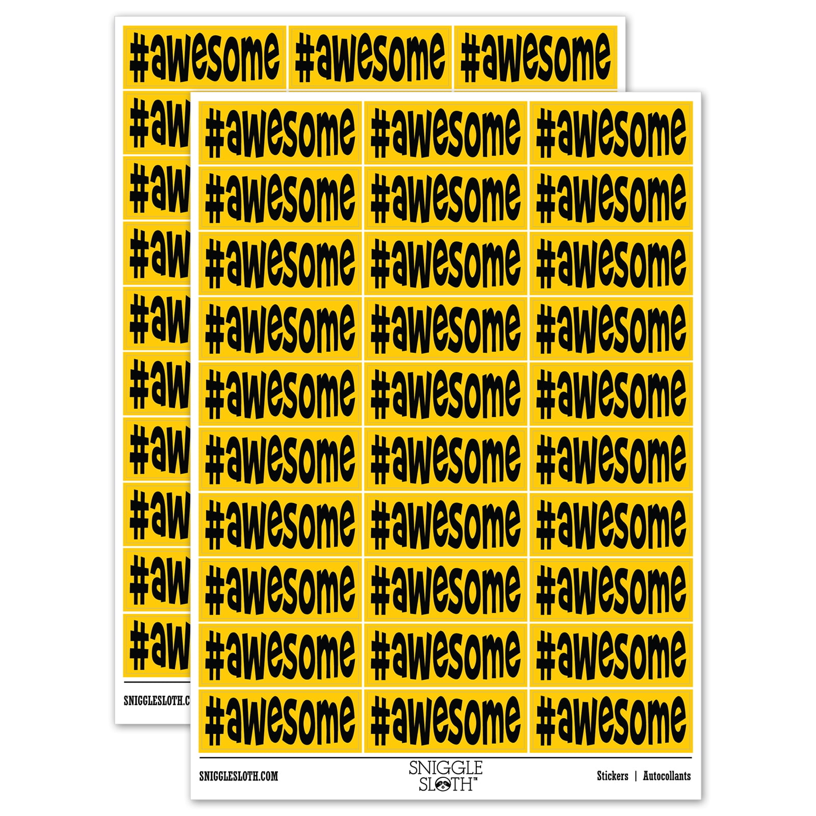# Hashtag Awesome Teacher Student School Sticker Set - Yellow - Gloss ...