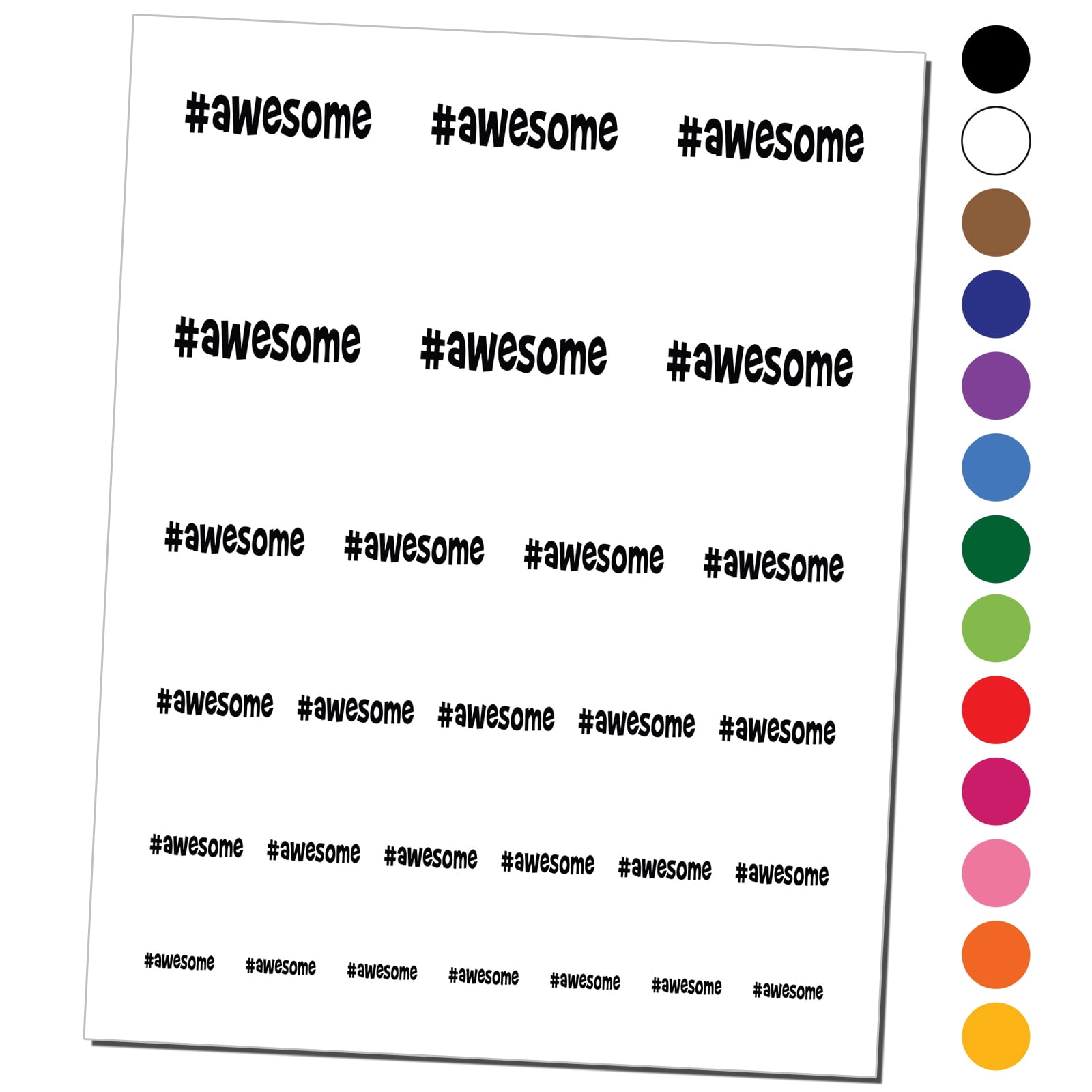 # Hashtag Awesome Teacher Student School Water Resistant Temporary ...