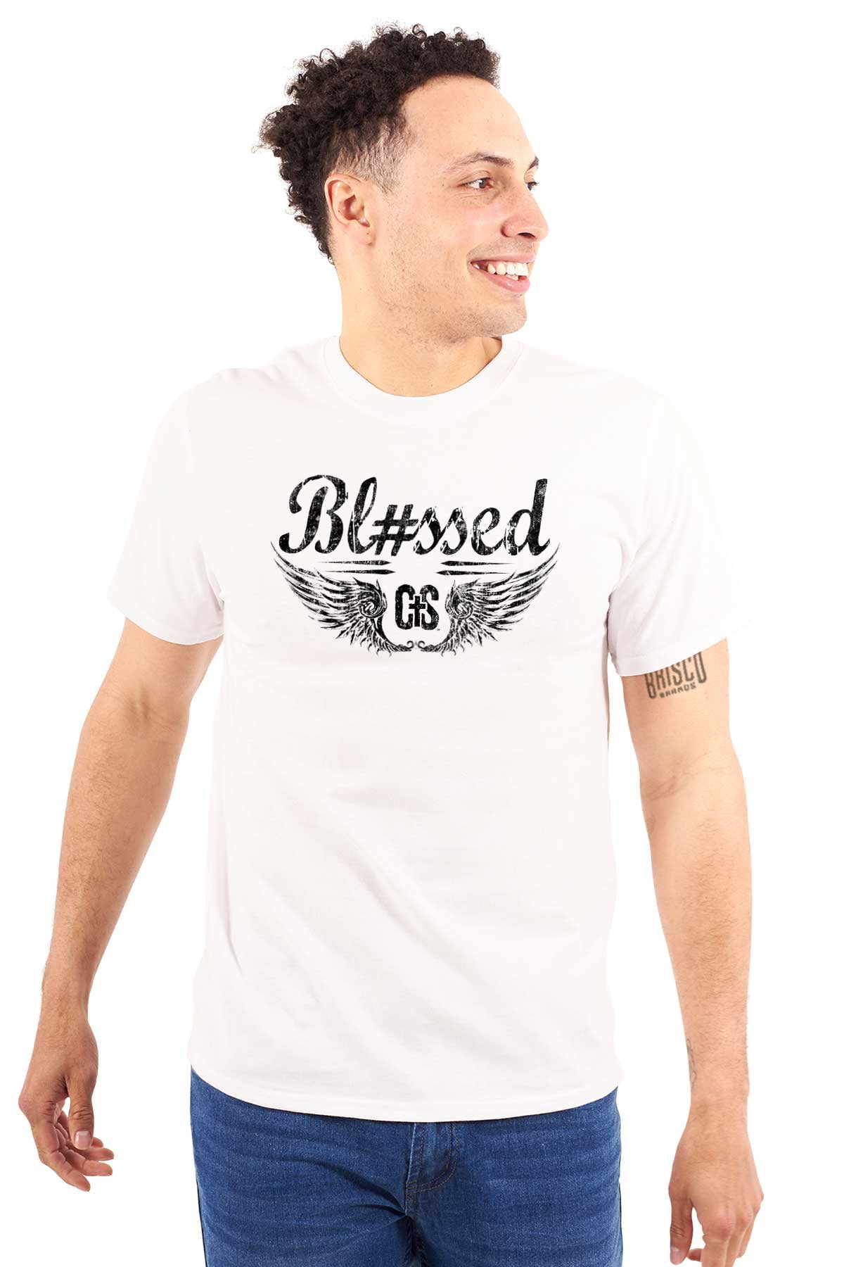 Hashtag Blessed Bless Religious Jesus Men's Graphic T Shirt Tees Brisco ...