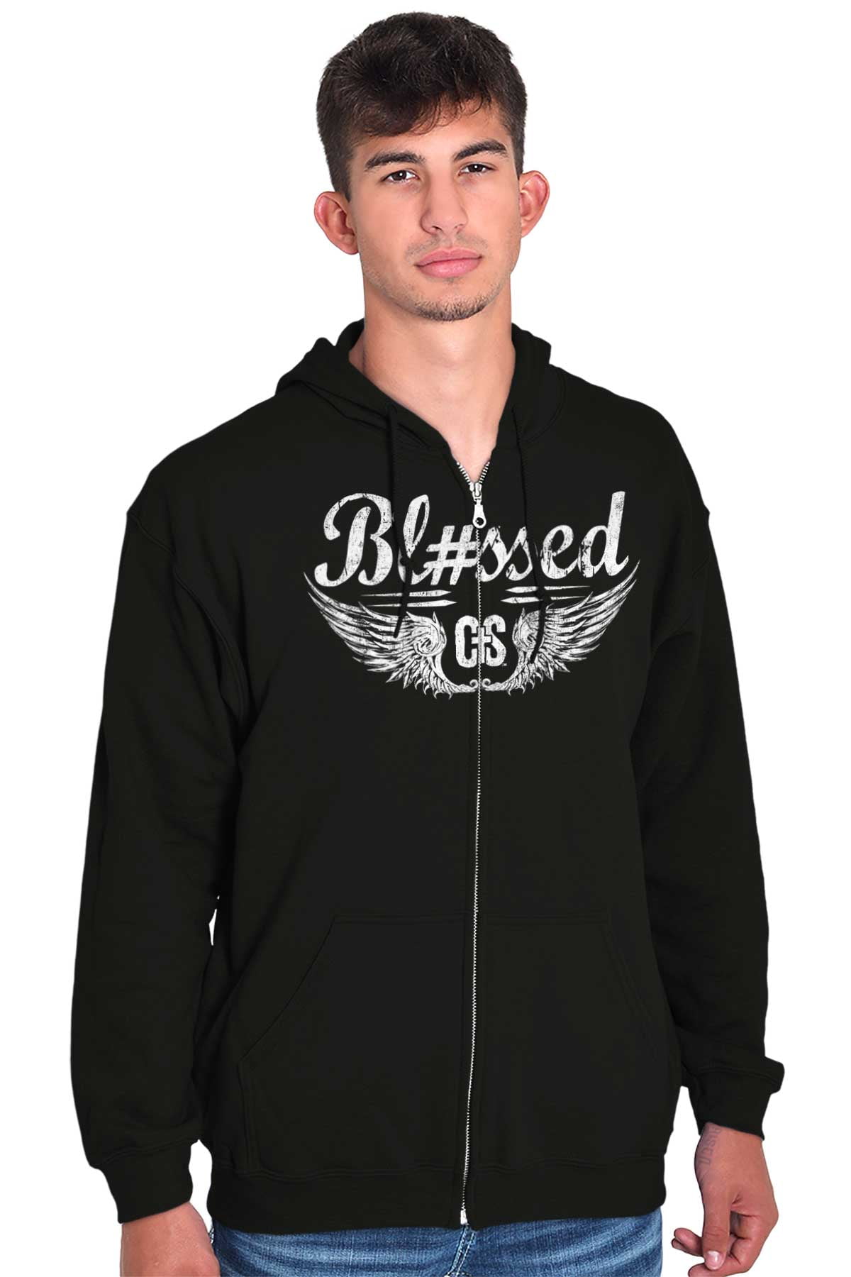 Hashtag Blessed Bless Religious Jesus Unisex Plus Size Zip Hoodie ...