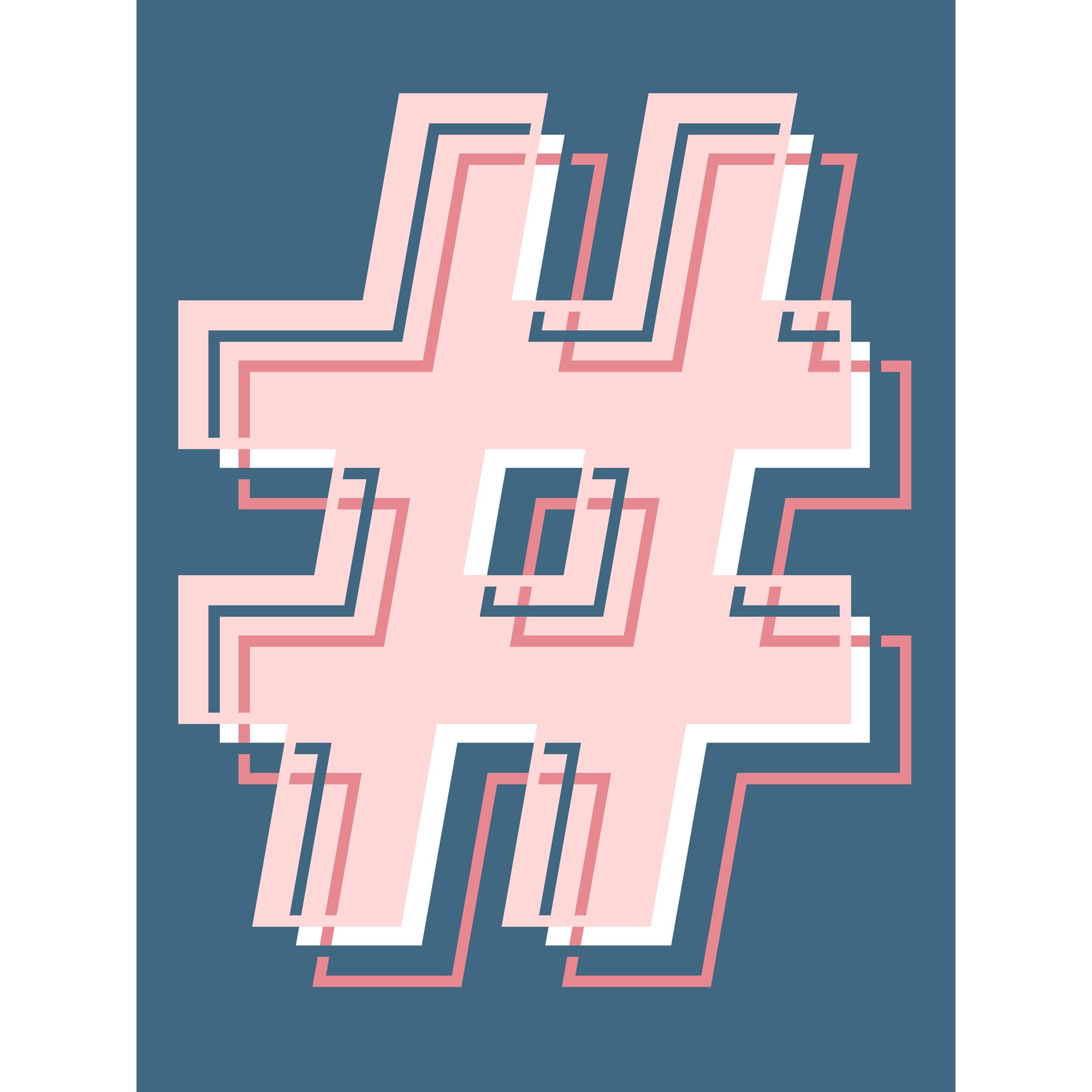 Hashtag Bright Bold Illustration Extra Large XL Wall Art Poster Print ...