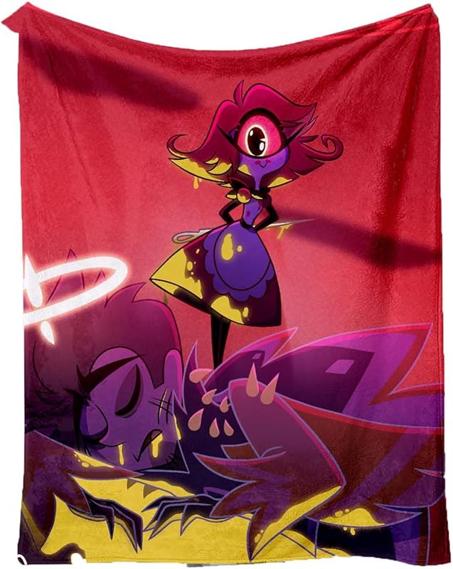 Hasin hotel blanket, anime hazbin merch cosplay plush blanket Alastor ...