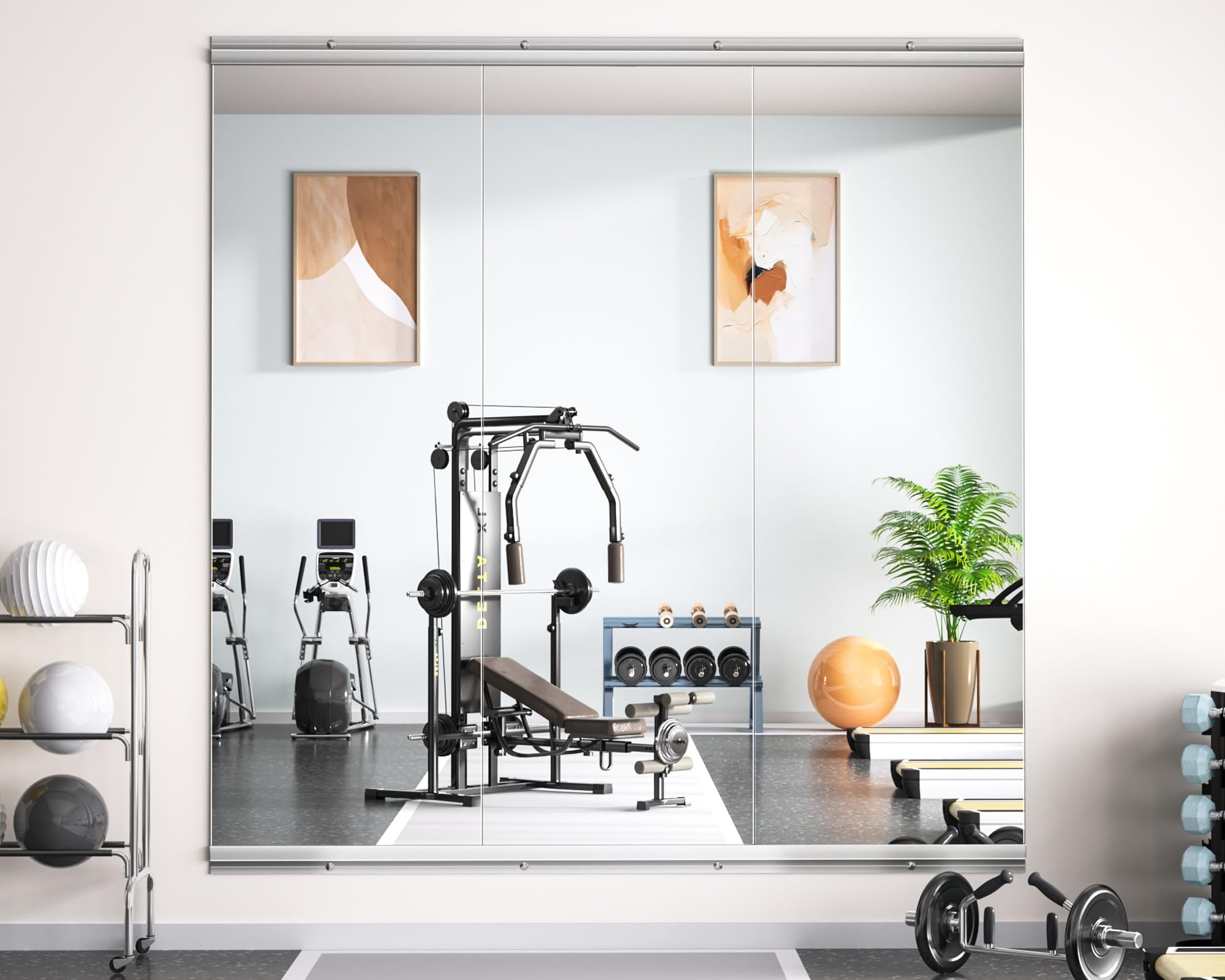 Hasipu 55"x17" Home Gym Mirror (3 PCS) - Large Full Body Wall Mirrors ...