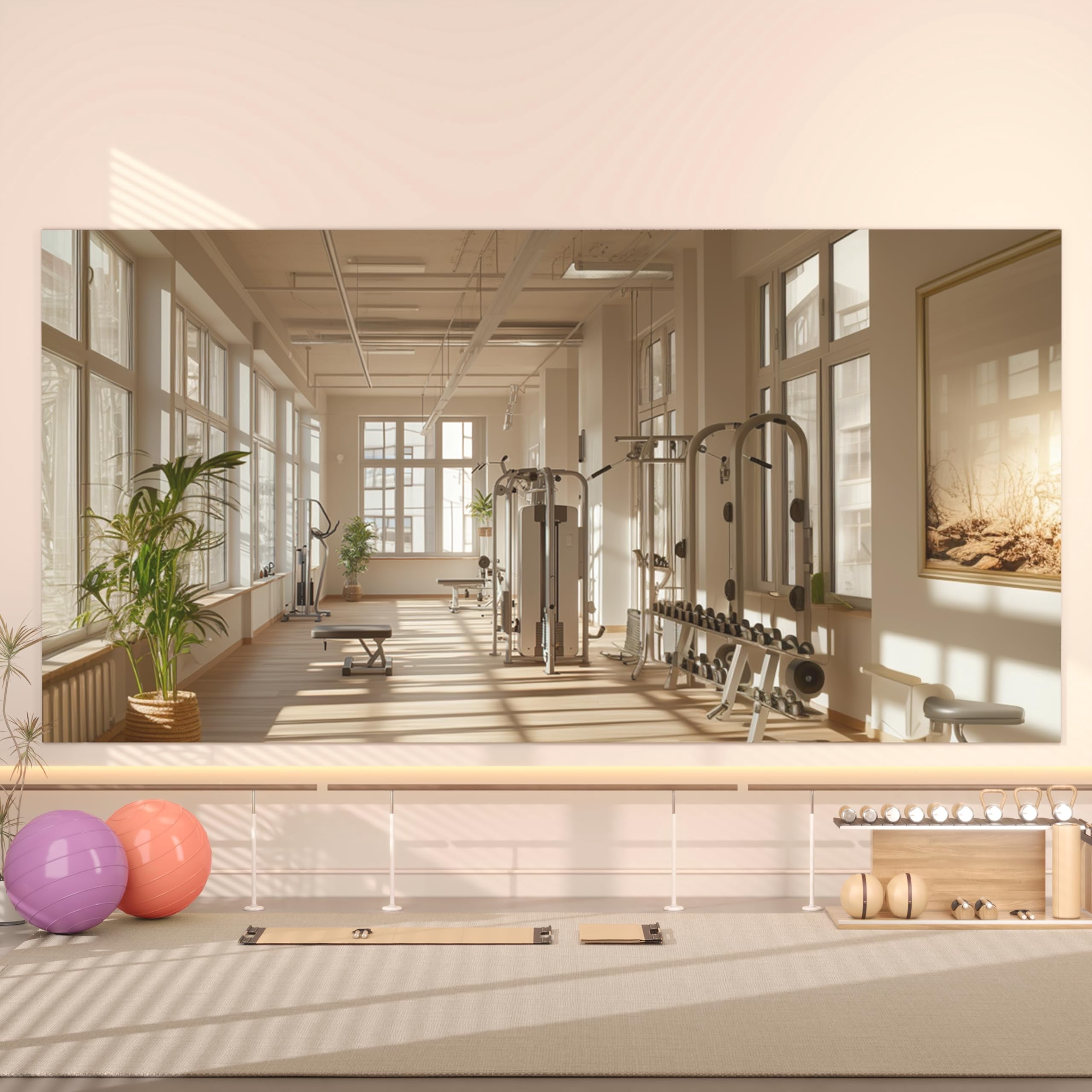 Hasipu 72"x36" Frameless Home Gym Mirror Large Full Length Wall Mirrors ...