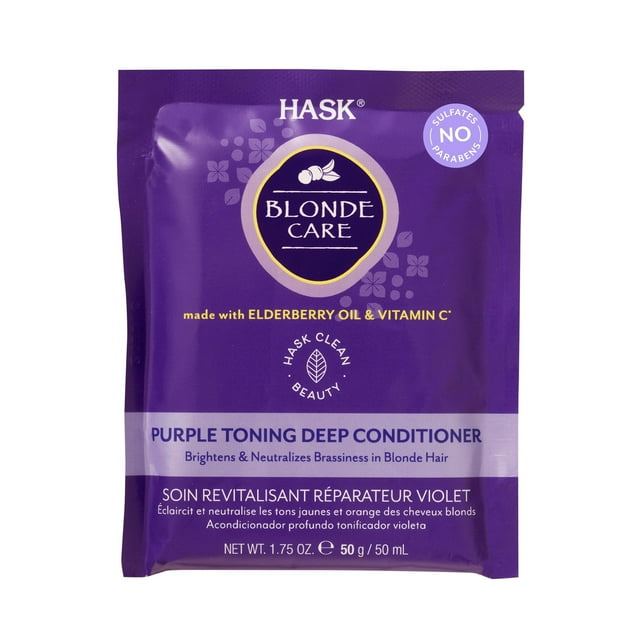 Hask Brilliant Treated Blonde Care Purple Deep Conditioner - 1.75 oz ...