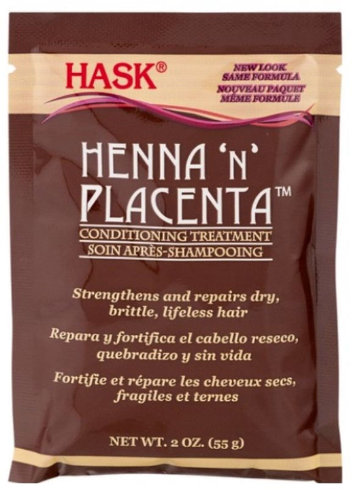 Hask Henna 'n' Placenta Conditioning Treatment, 2 oz (Pack of 3 ...