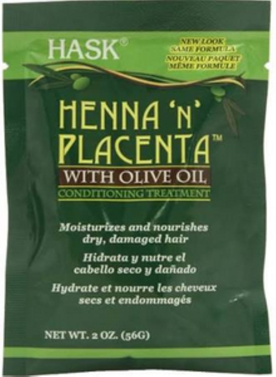 Hask Henna 'n' Placenta Olive Oil Conditioning Treatment, 2 oz (Pack of ...