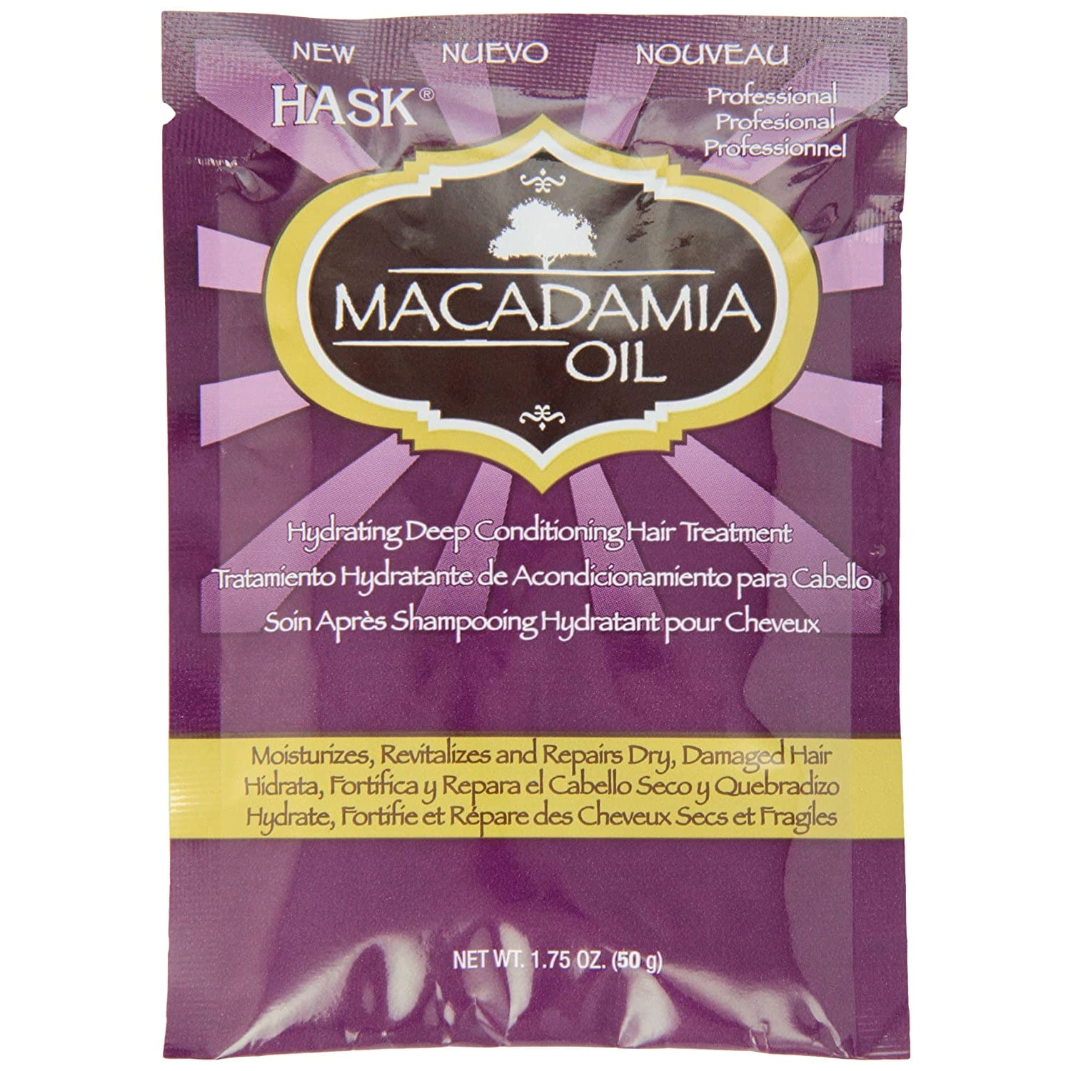 Hask Macadamia Oil Deep Conditioning Hair Treatment, 1.75 Oz, Pack of 3 ...