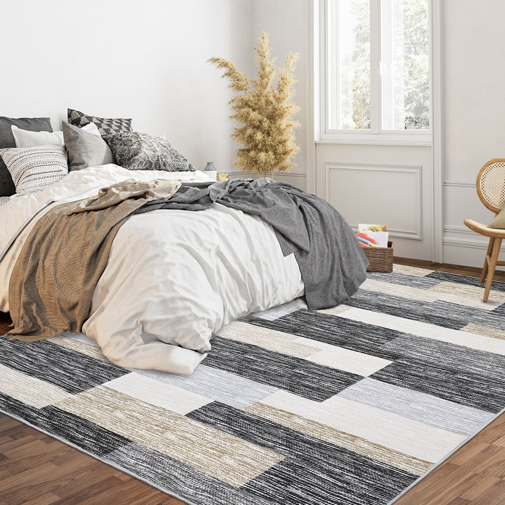 Hasoo 10' x 13' Area Rug for Living Room Modern Geometric Washable Rug ...
