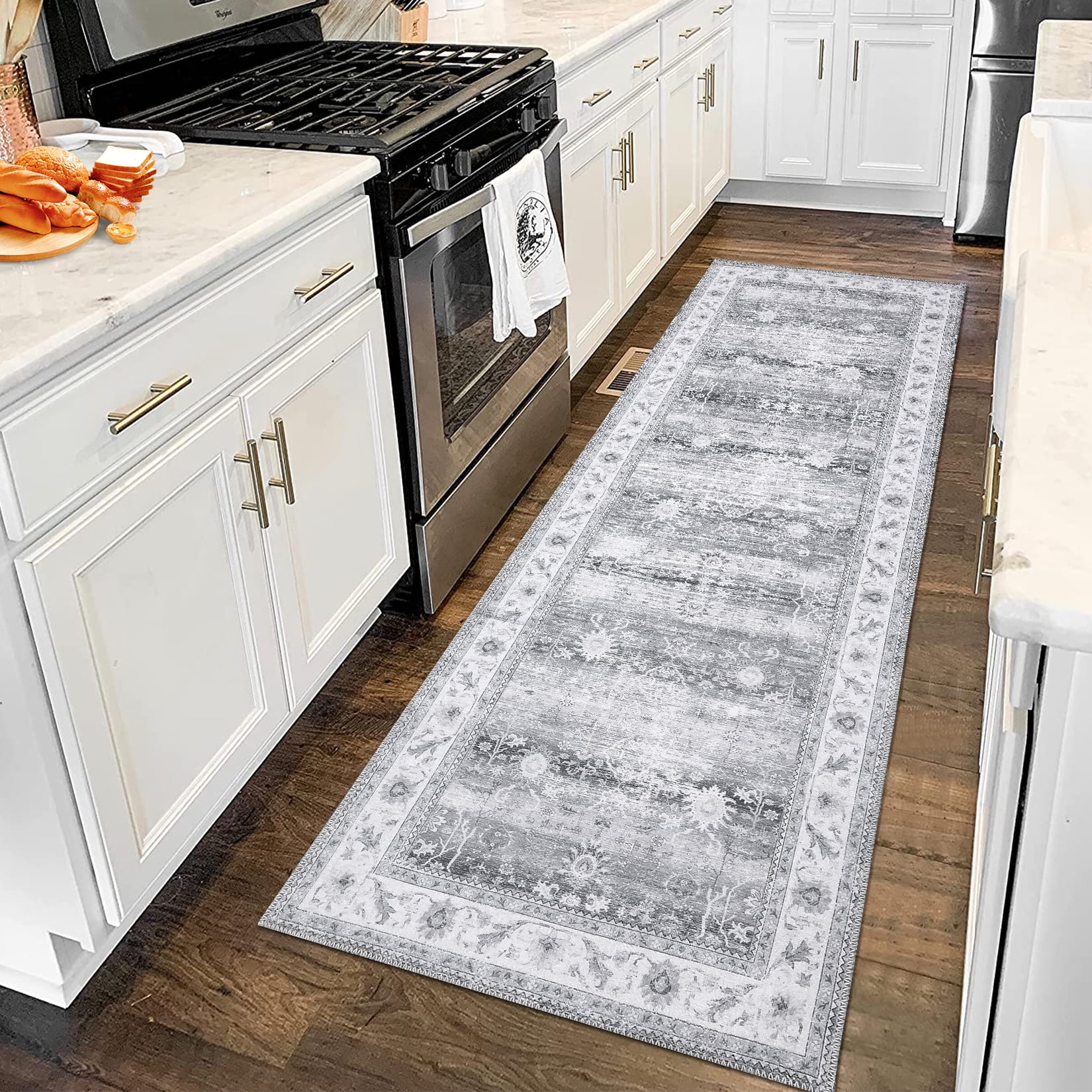 Hasoo 2' x 10' Kitchen Runner Rug Persian Soft Entryway Rug Washable ...