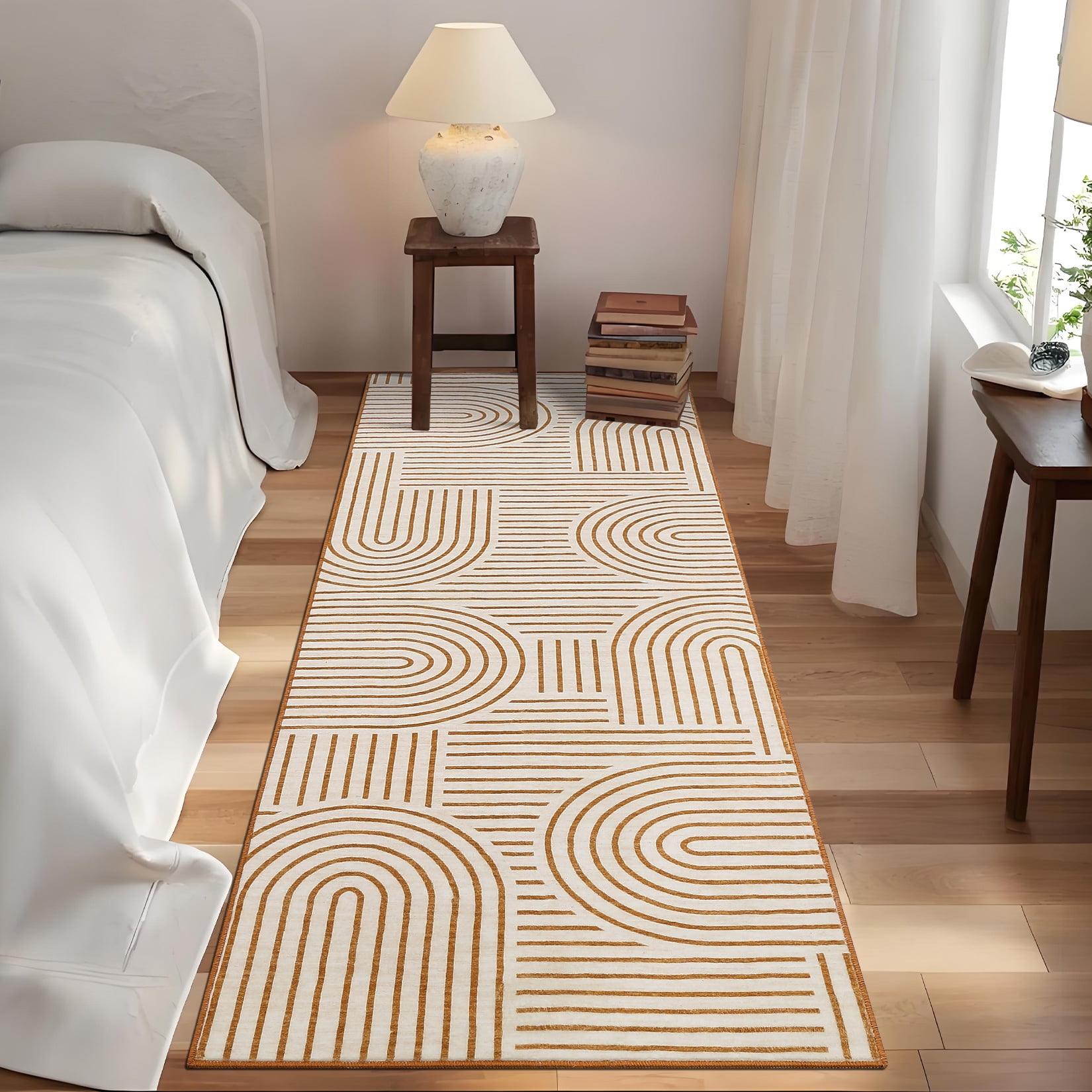 Hasoo 2'x 6' Orange Runner Rug Modern Strip Indoor Carpet Soft Non Slip ...