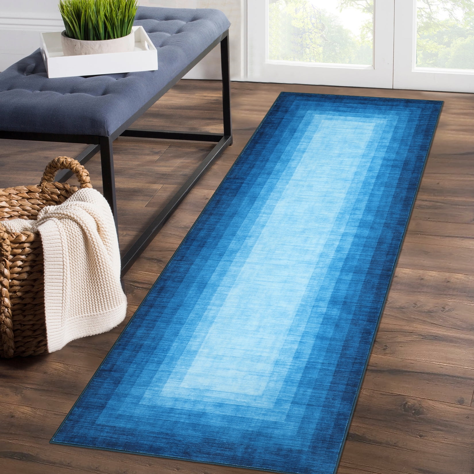 Hasoo 2' x 6' Outdoor Indoor Runner Rugs with Rubber Backing Washable ...