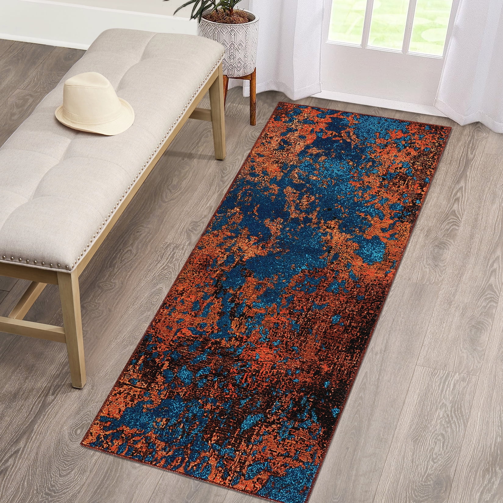 Hasoo 2' x 6' Runner Rug Contemporary Abstract Multi Area Rug for ...