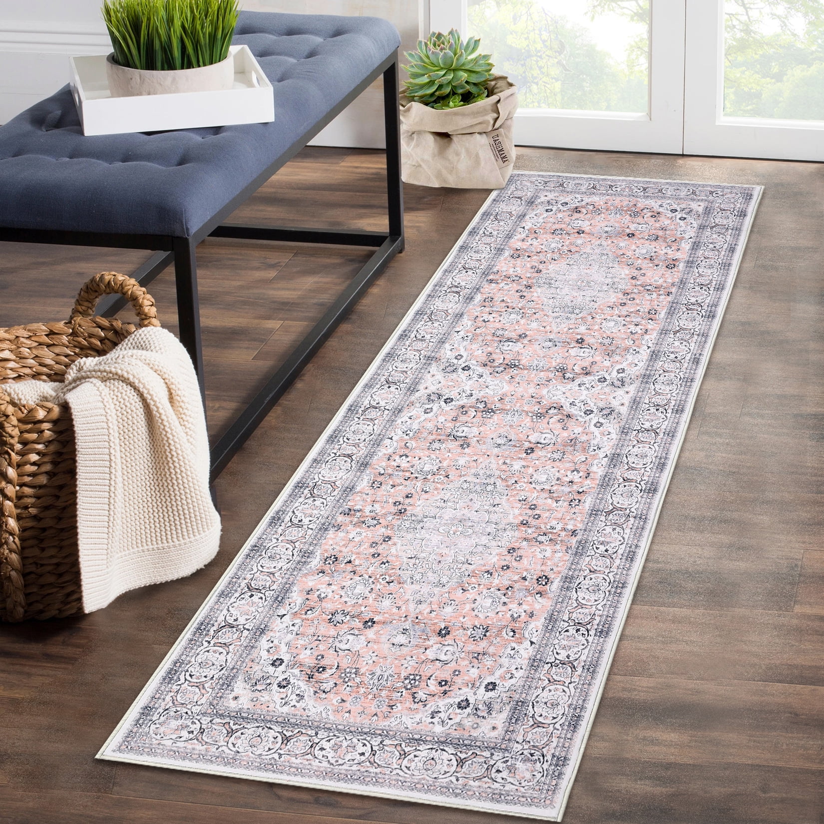 Hasoo 2' x 6' Runner Rugs Anti Slip Backing Area Rugs for Living Room ...