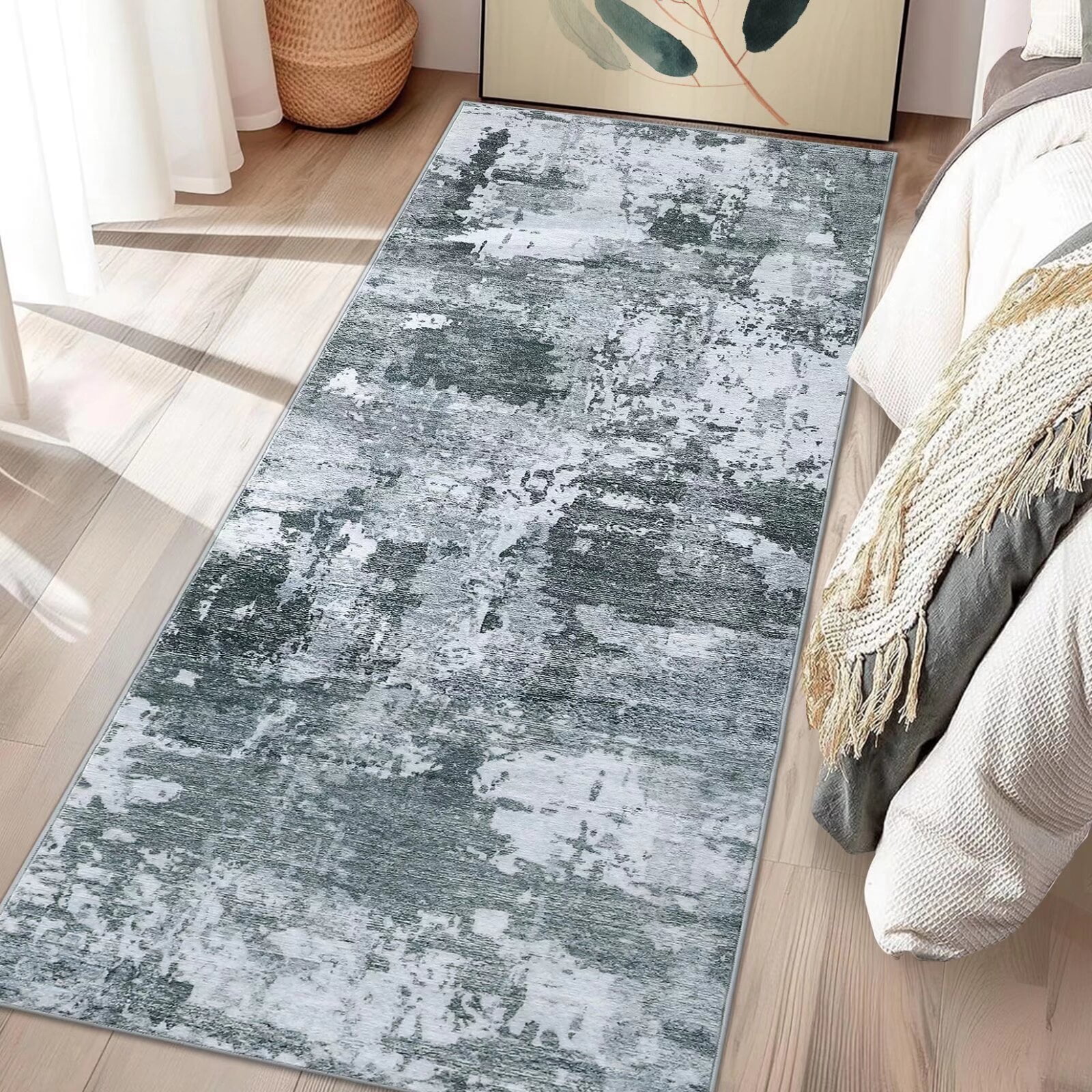 Hasoo 2' x 6' Runner Rugs Washable Soft Abstract Carpet Indoor Runners ...