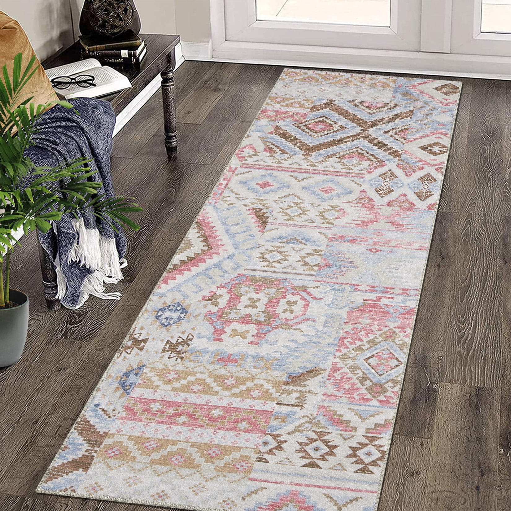 Hasoo 2' x 6' Washable Hallway Runner Rug Soft Abstract Boho Kitchen ...