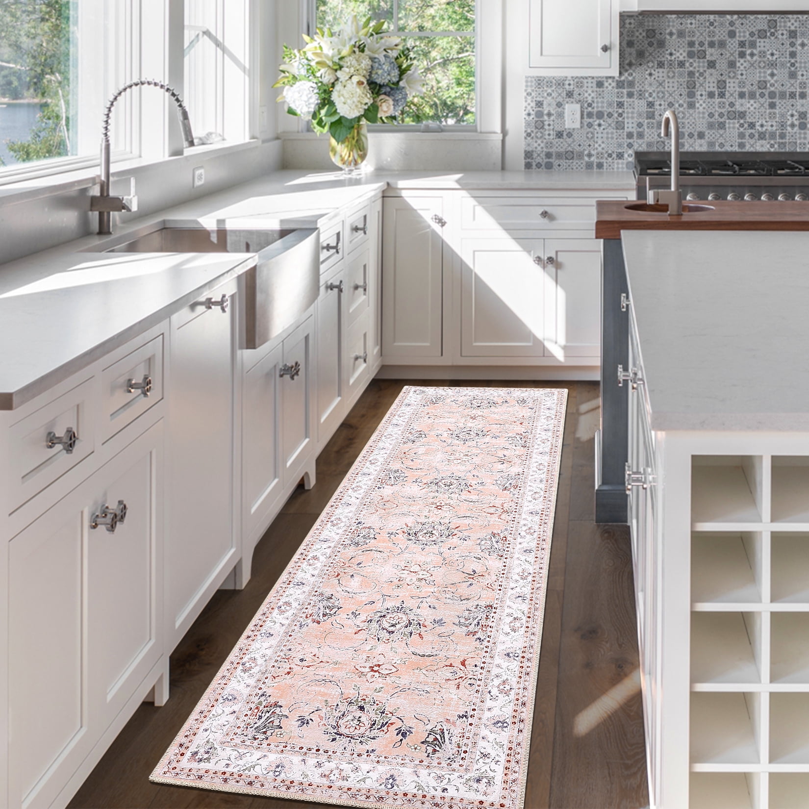 Hasoo 2' x 6' Washable Hallway Runner Rug Soft Abstract Boho Kitchen ...