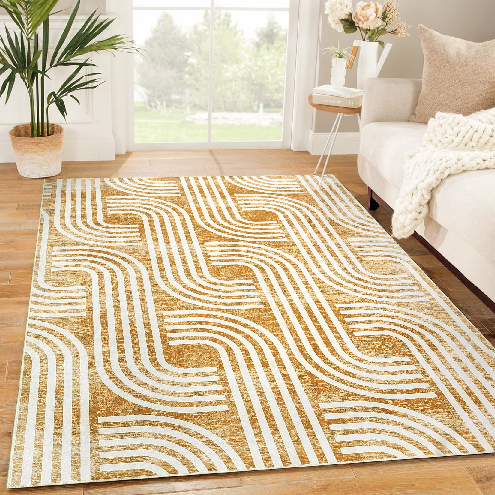 Hasoo 4' x 6' Area Rug Modern Arch Pattern Rug Washable Non-Slip Rug ...