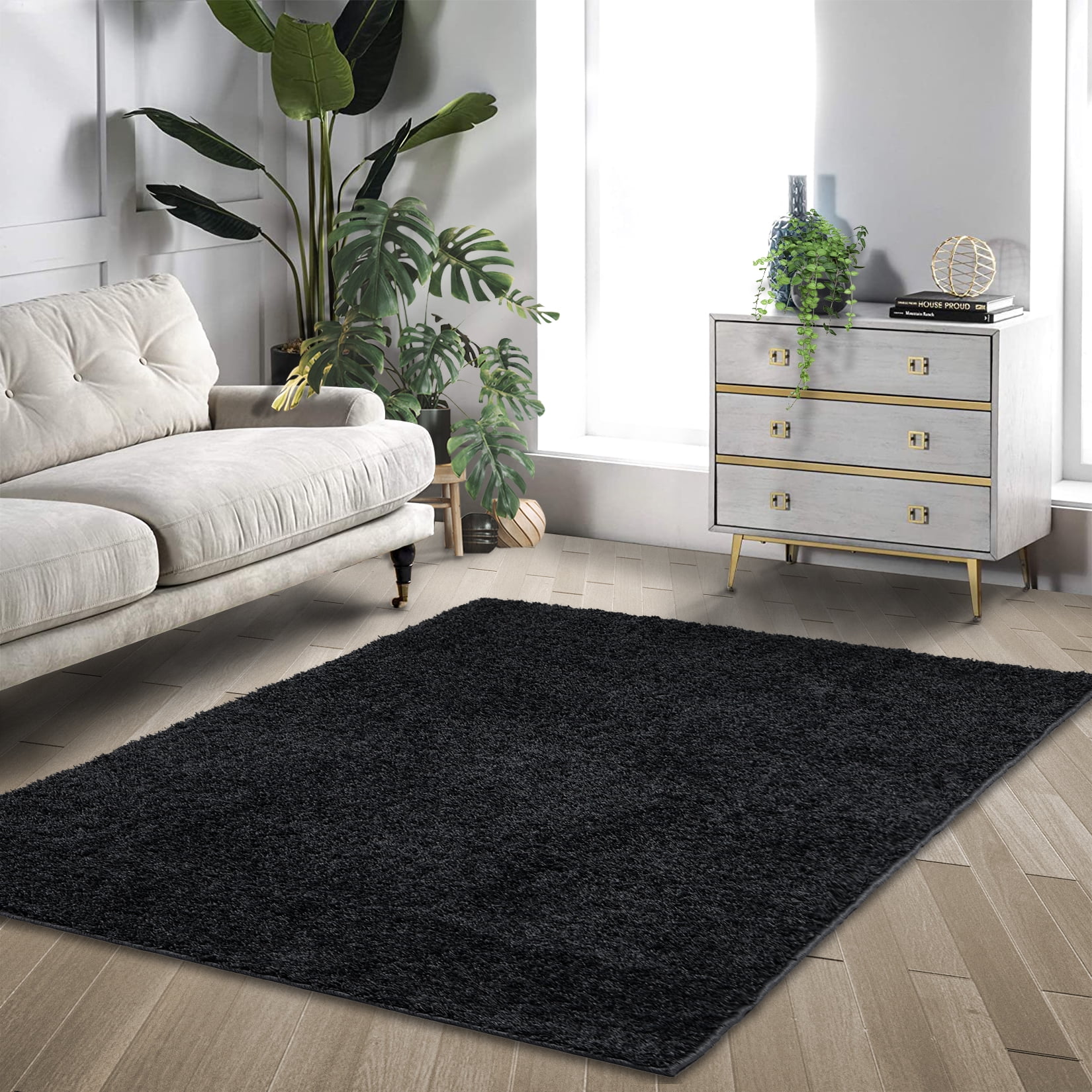 Hasoo 4' x 6'Soft Fuzzy Area Rugs for Living Room Indoor Non-Slip Floor ...