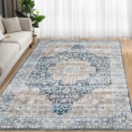 Hasoo Area Rug 5' x 7' Modern Geometric Floral Rug for Living Room ...