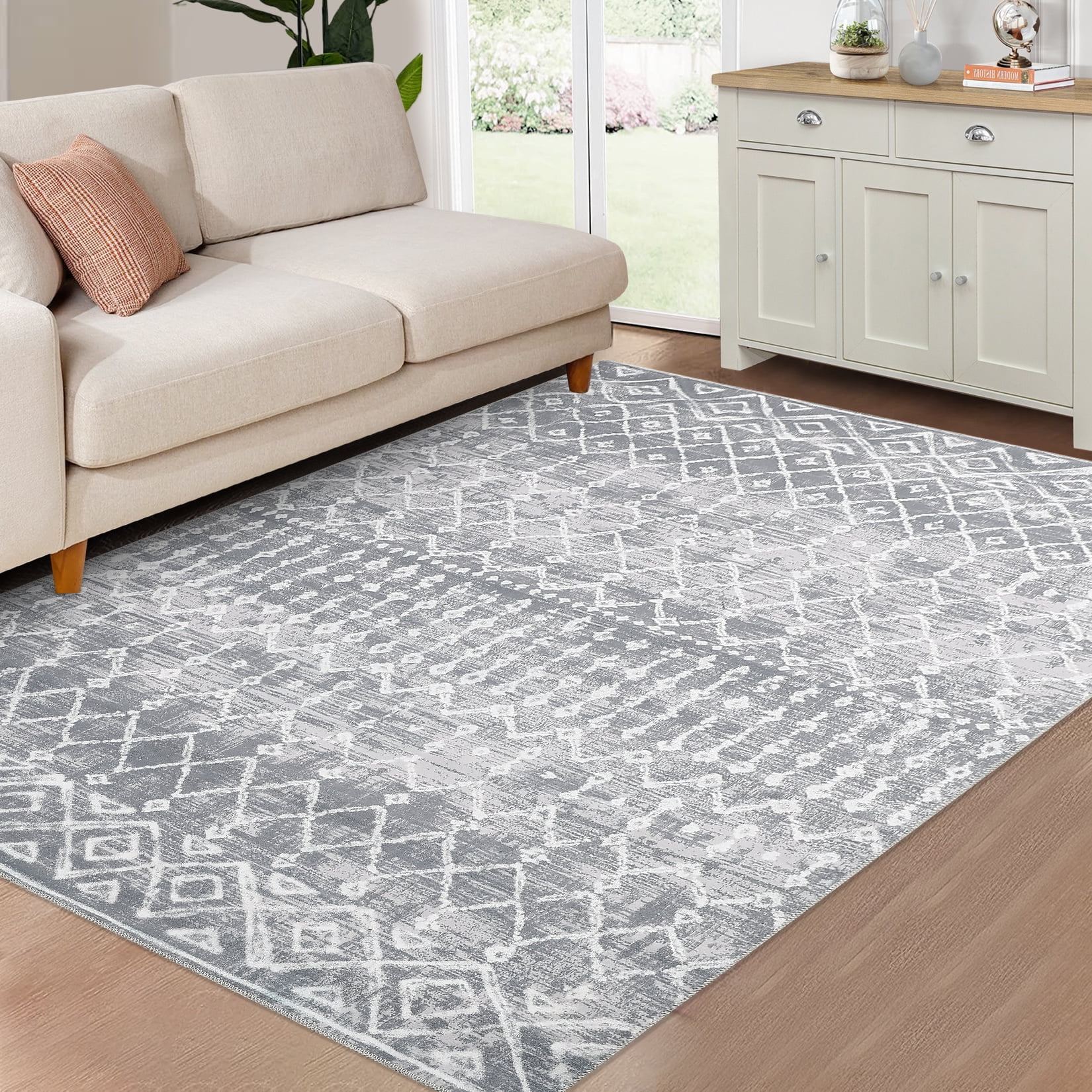 Hasoo 5' x 7' Area Rug for Living Room Boho Washable Rug Modern ...