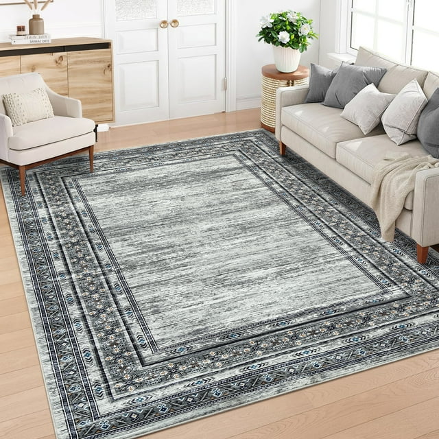 Hasoo 5' x 7' Modern Rugs for Living Room Soft Geometric Area Rug Non ...