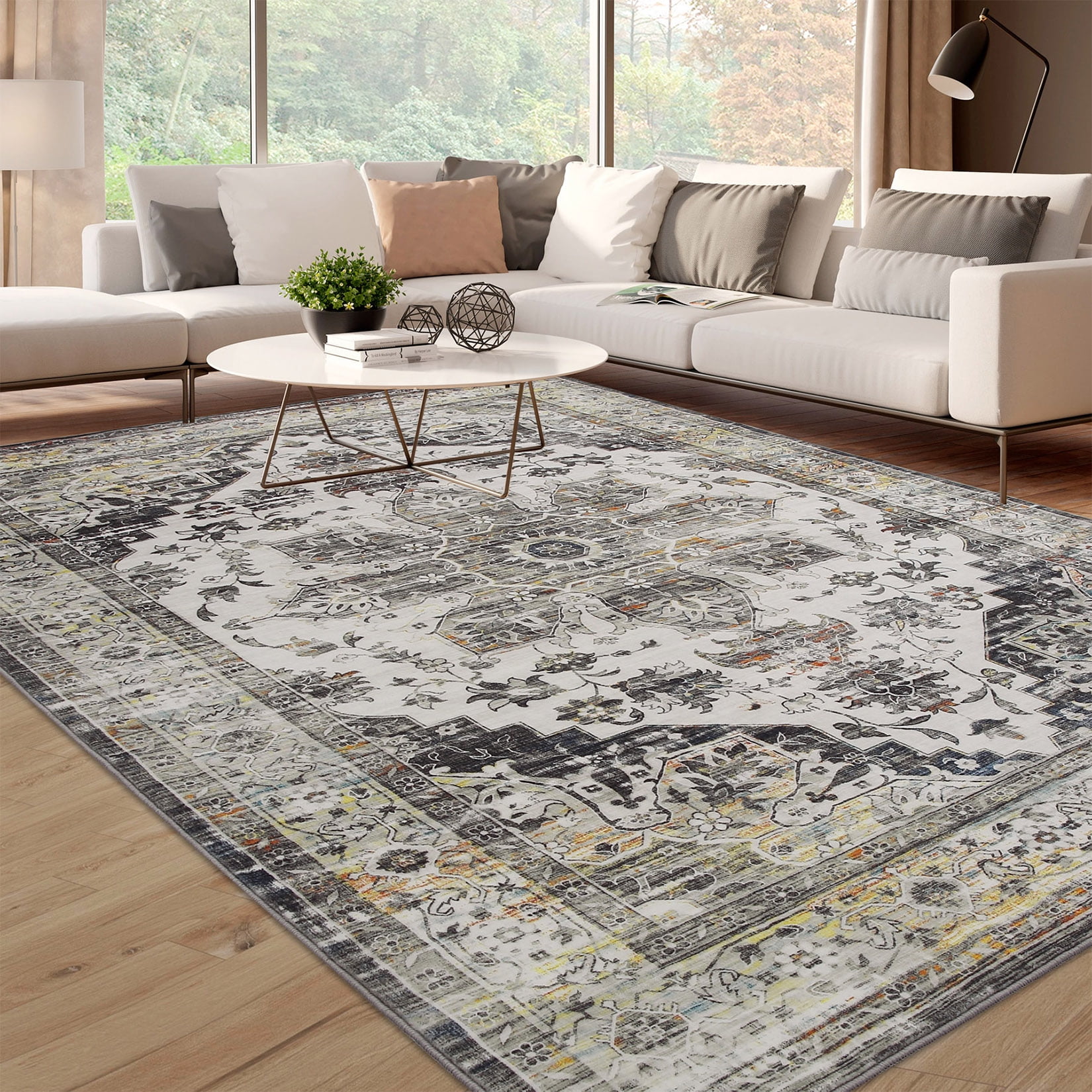Hasoo 8' x 10' Area Rug for Living Room Bedroom Persian Medallion Rug ...