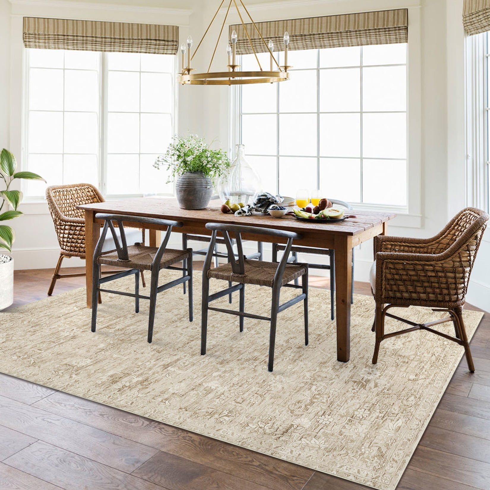 Hasoo 8' x 10' Area Rug for Living Room Boho Vintage Rug Non Slip Throw ...