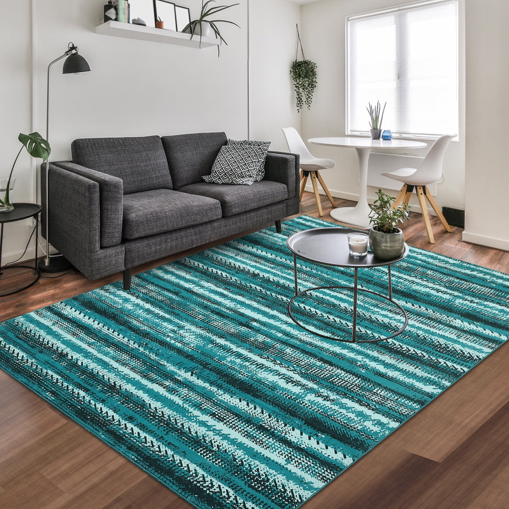 Hasoo 8' x 10' Area Rugs for Living Room Geometry Washable Rugs for ...