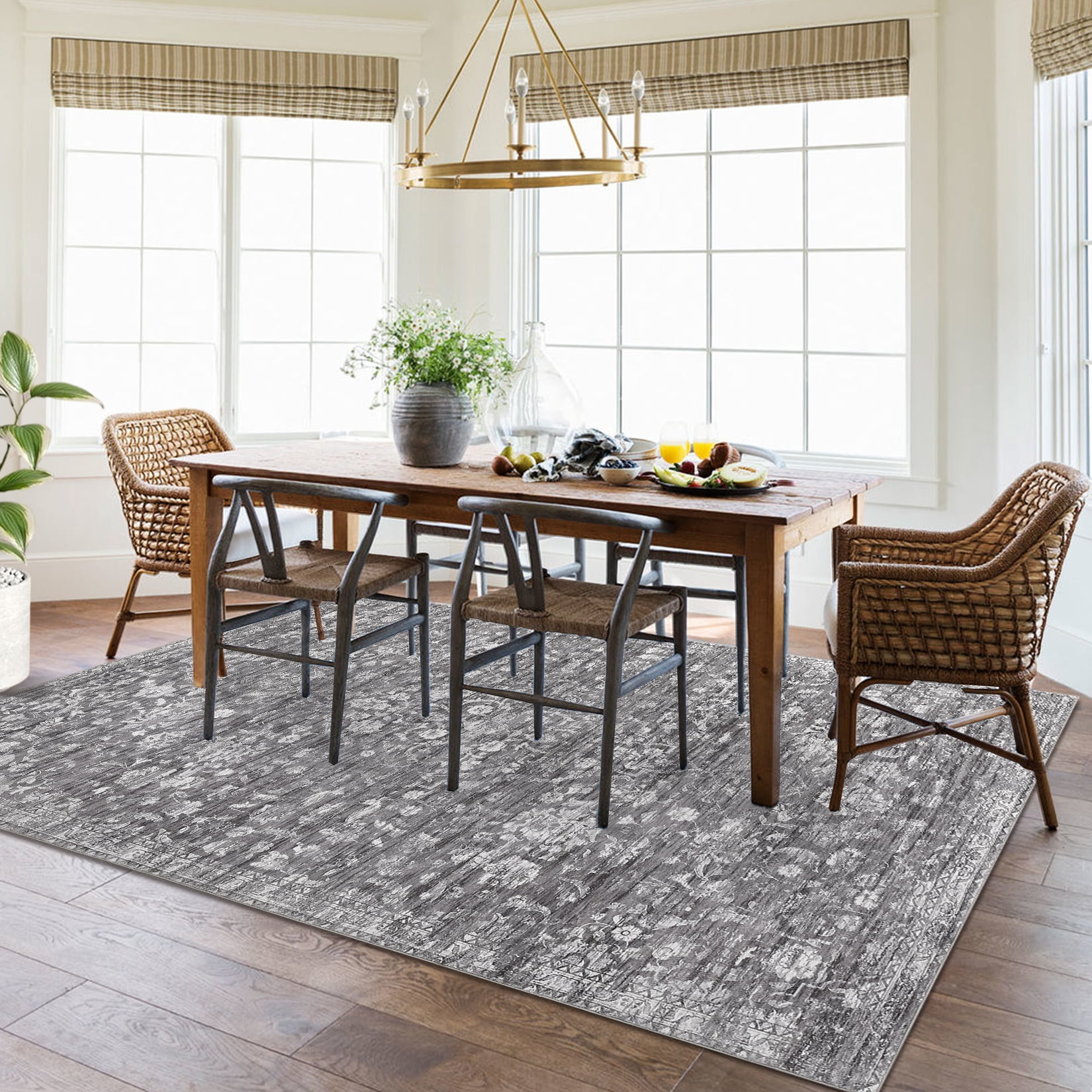 Hasoo 9' x 12' Area Rug for Living Room Boho Vintage Rug Non Slip Throw ...