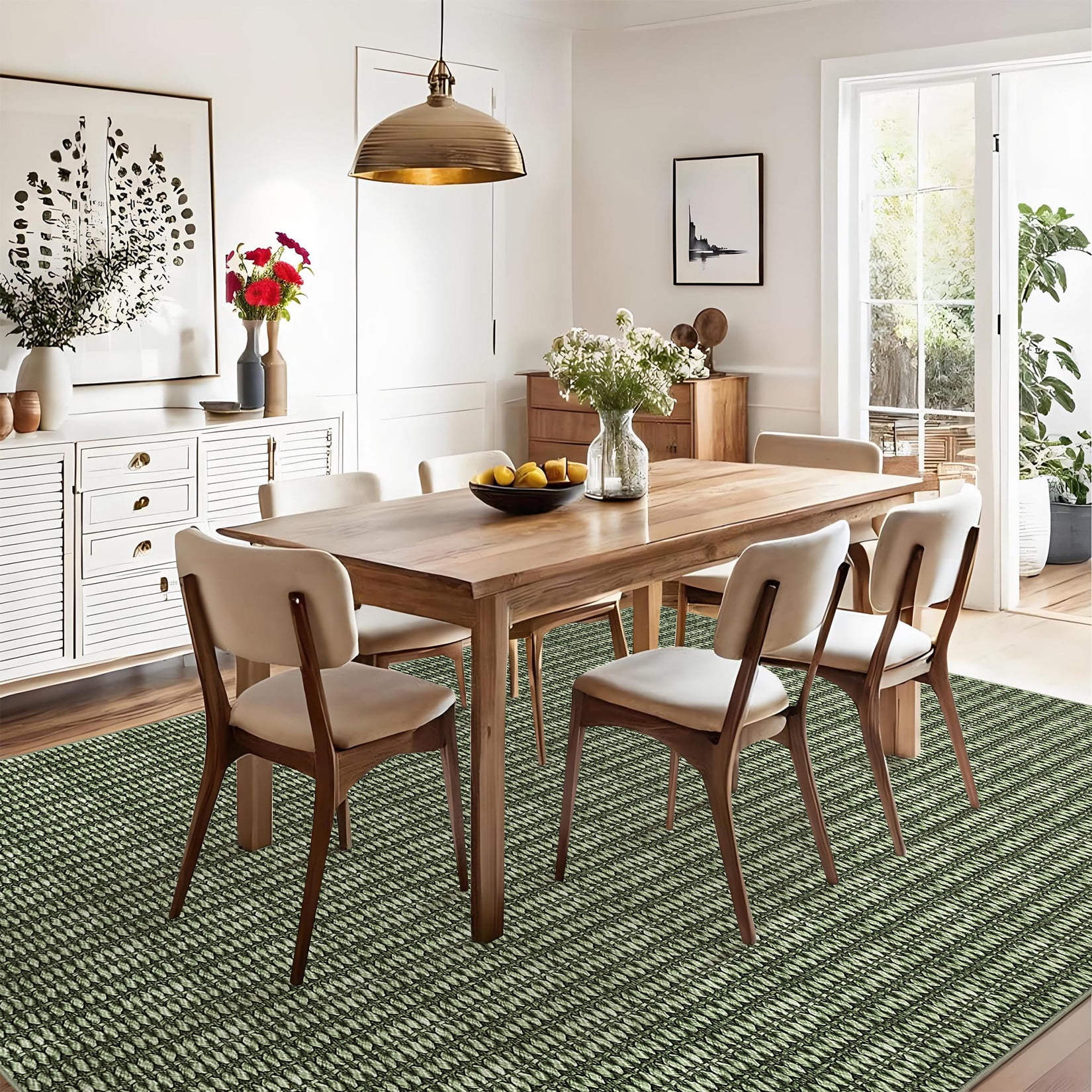 Hasoo 9x12 Rugs for Living Room Washable Modern Rugs Solid Imitation ...