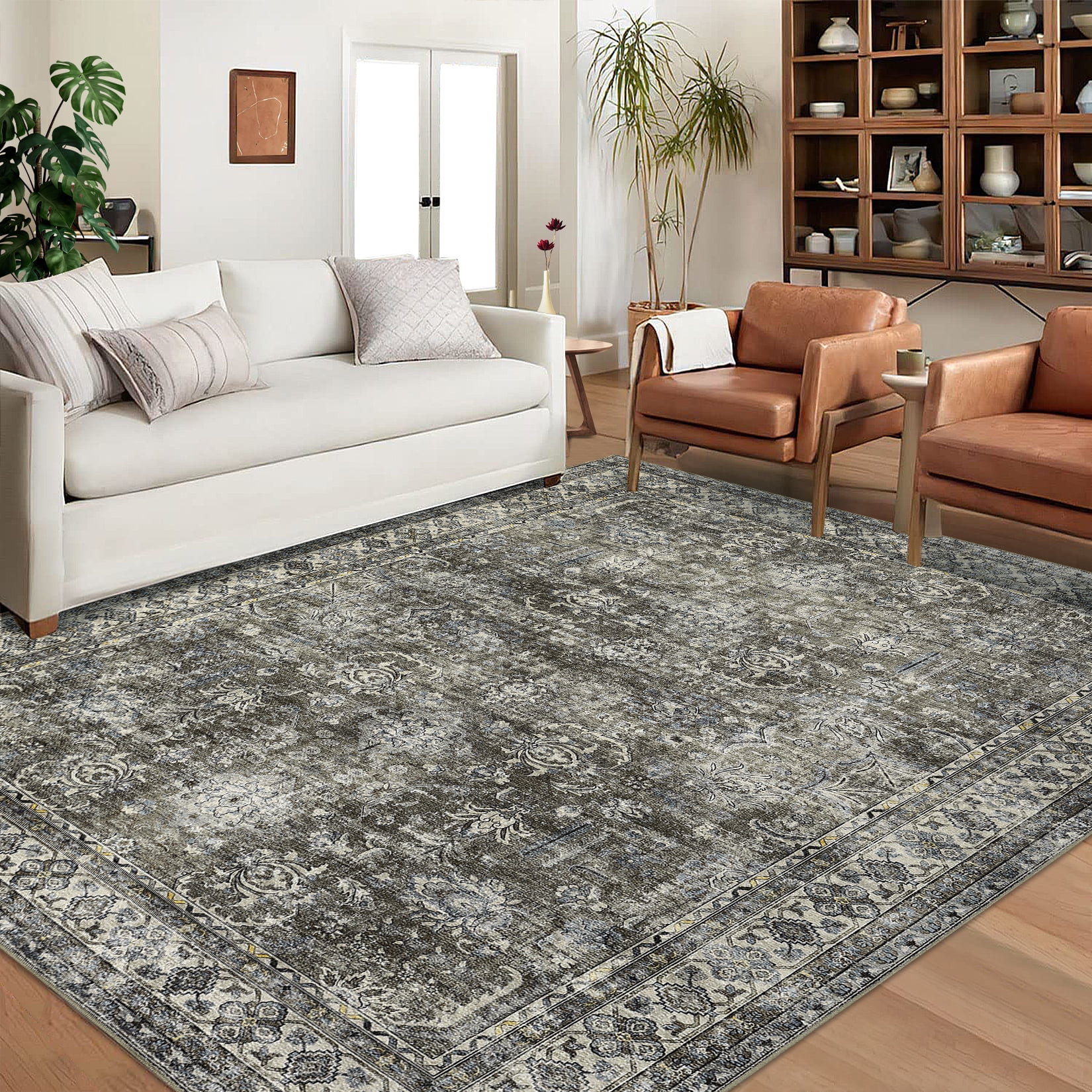 Hasoo Area Rug 5' x 7' Persian Rug Bohemian Indoor Floor Cover Washable ...
