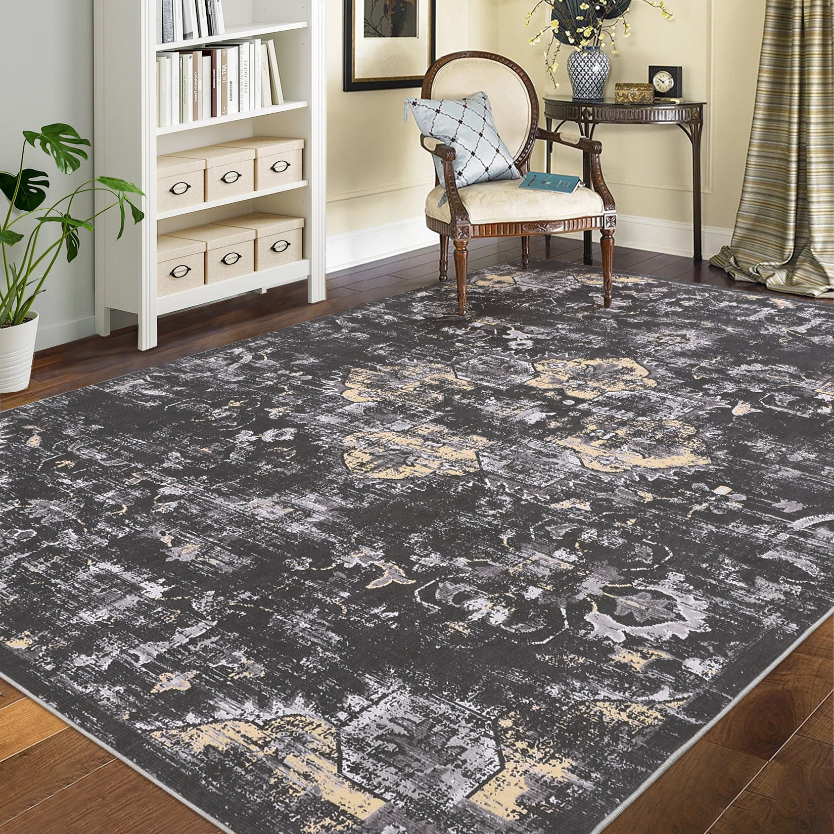 Hasoo Area Rug 5' x 7' Rug for Living Room Washable Indoor Vintage ...