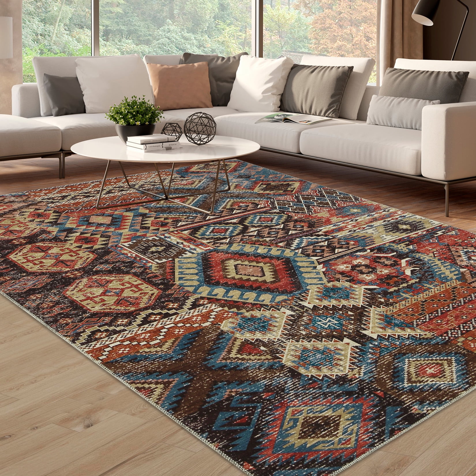 Hasoo Area Rug 8' x 10' Traditional Ethnic Tribes Rug for Living Room ...