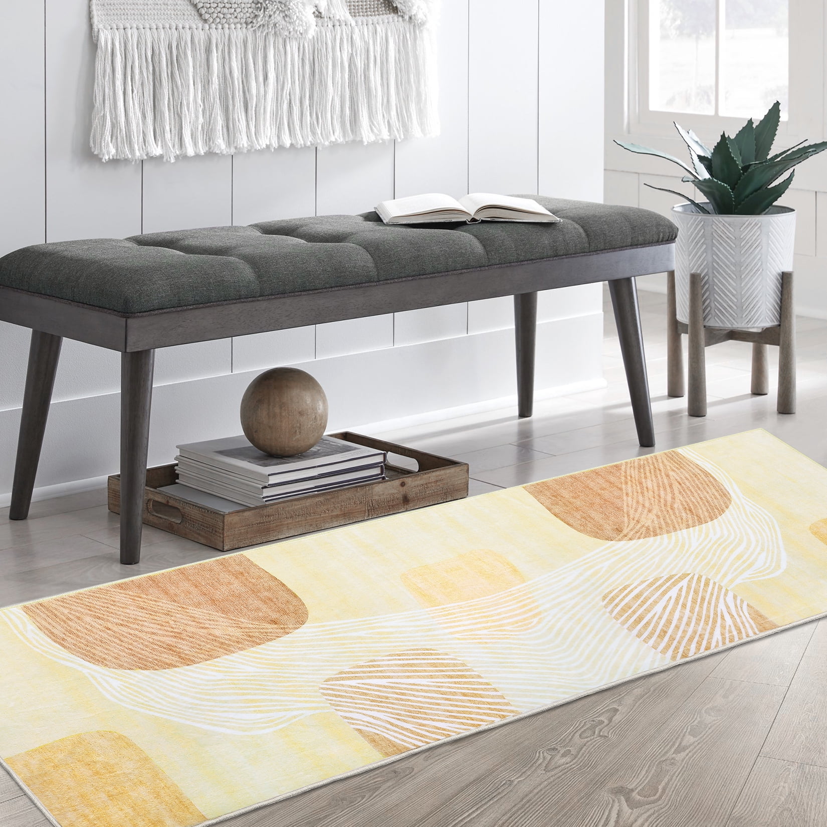 Hasoo Area Rug Modern Simple Living Room Rug Washable Carpet Rubber ...