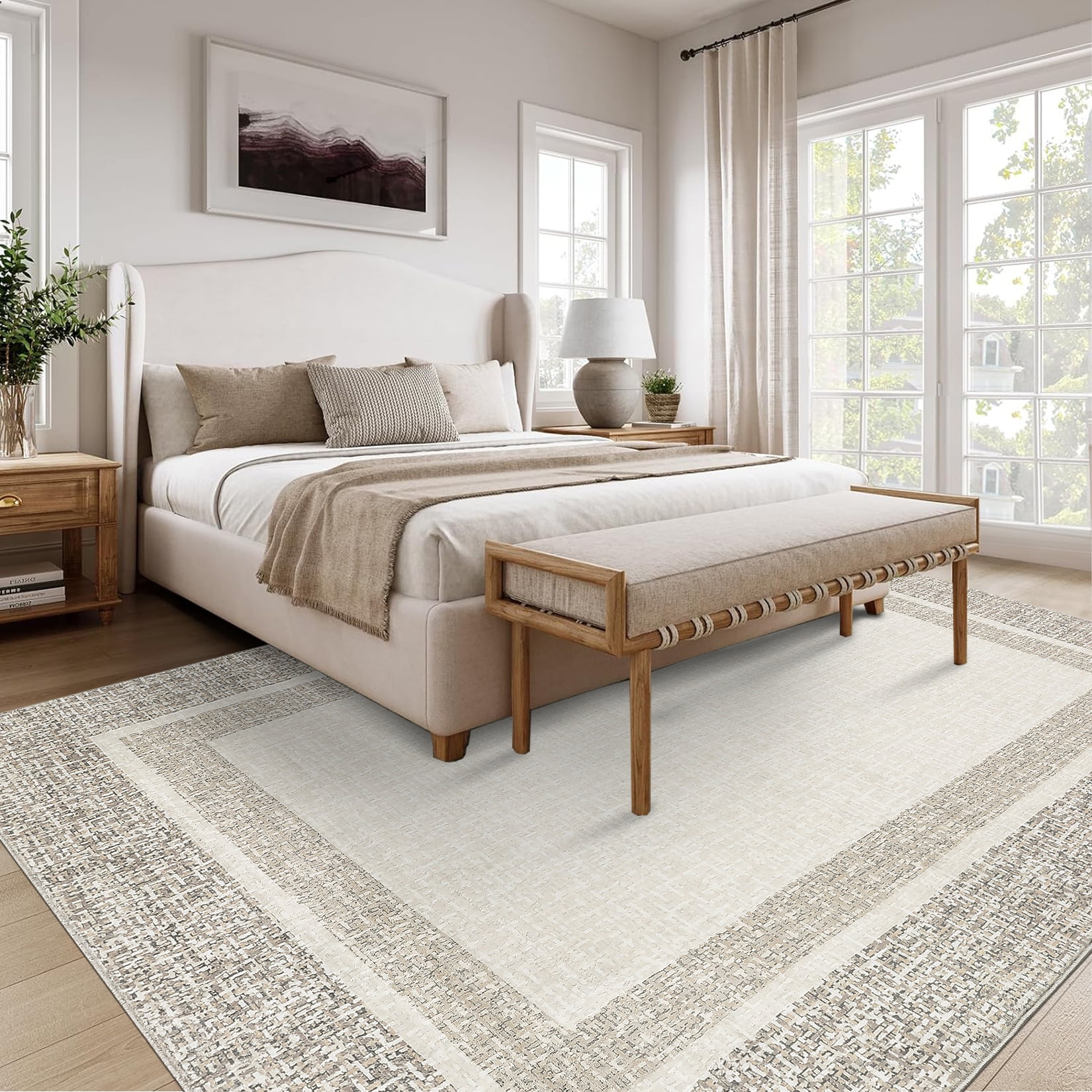 Hasoo Area Rugs for Living Room Washable 10x13 Rugs Chic Geometric ...