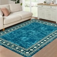 Hasoo Blue/Green Rug 8' x 10' Area Rug Broder Large Area Rug for Living ...