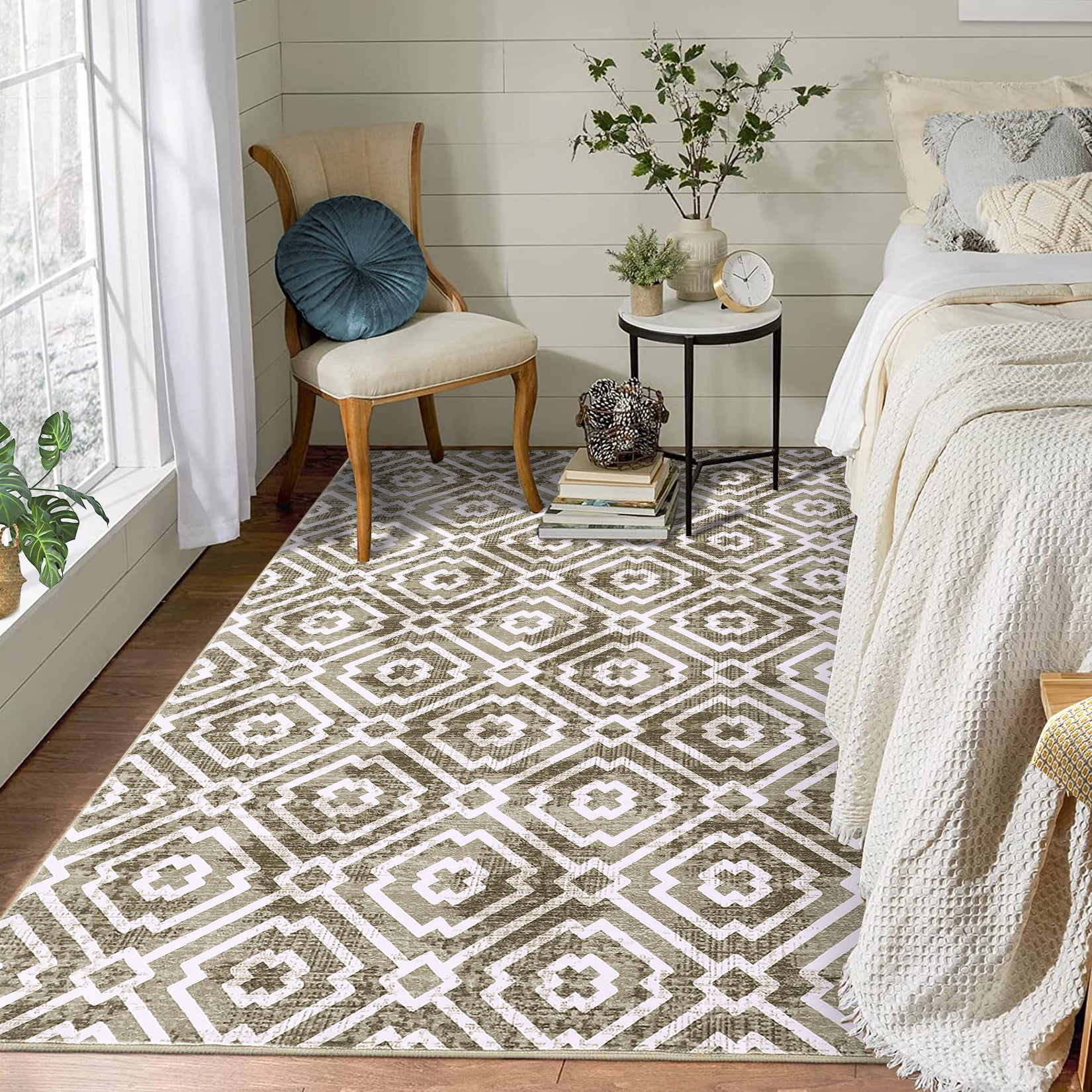 Hasoo Foldable Area Rug 5' x 7' Washable Modern Geometric Boho Rug Anti ...