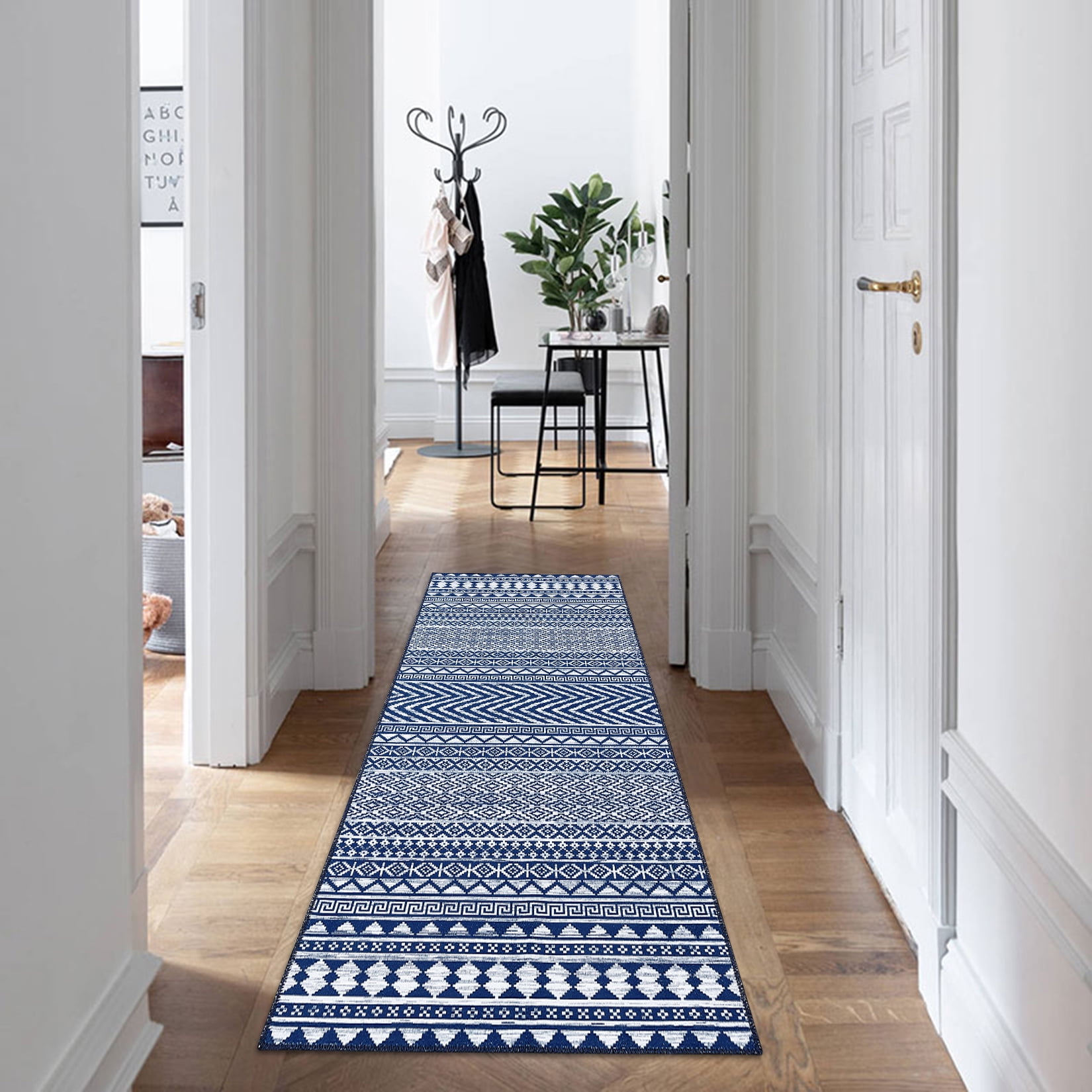 Hasoo Geometric Boho Hallway Runner Rug Mat Bohemian Non-Slip Runner ...