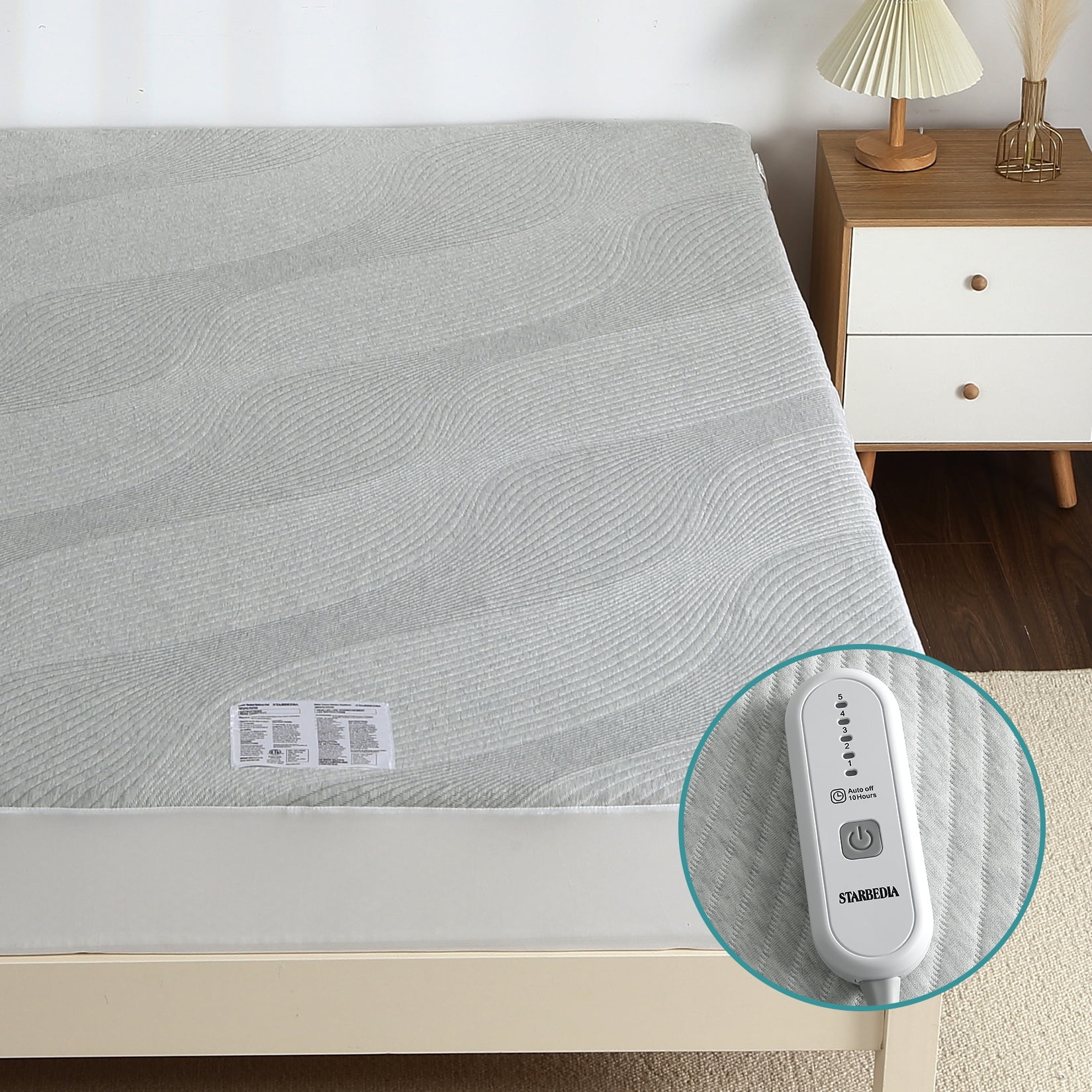 Hasoo Heated Mattress Pad, Air Layer Deep Pocket Electric Mattress Pad ...